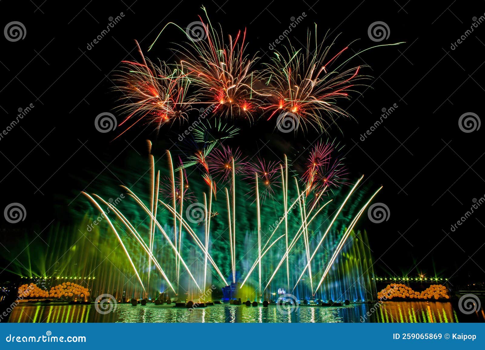 Beautiful Fireworks in the Night Sky Stock Image - Image of abstract ...