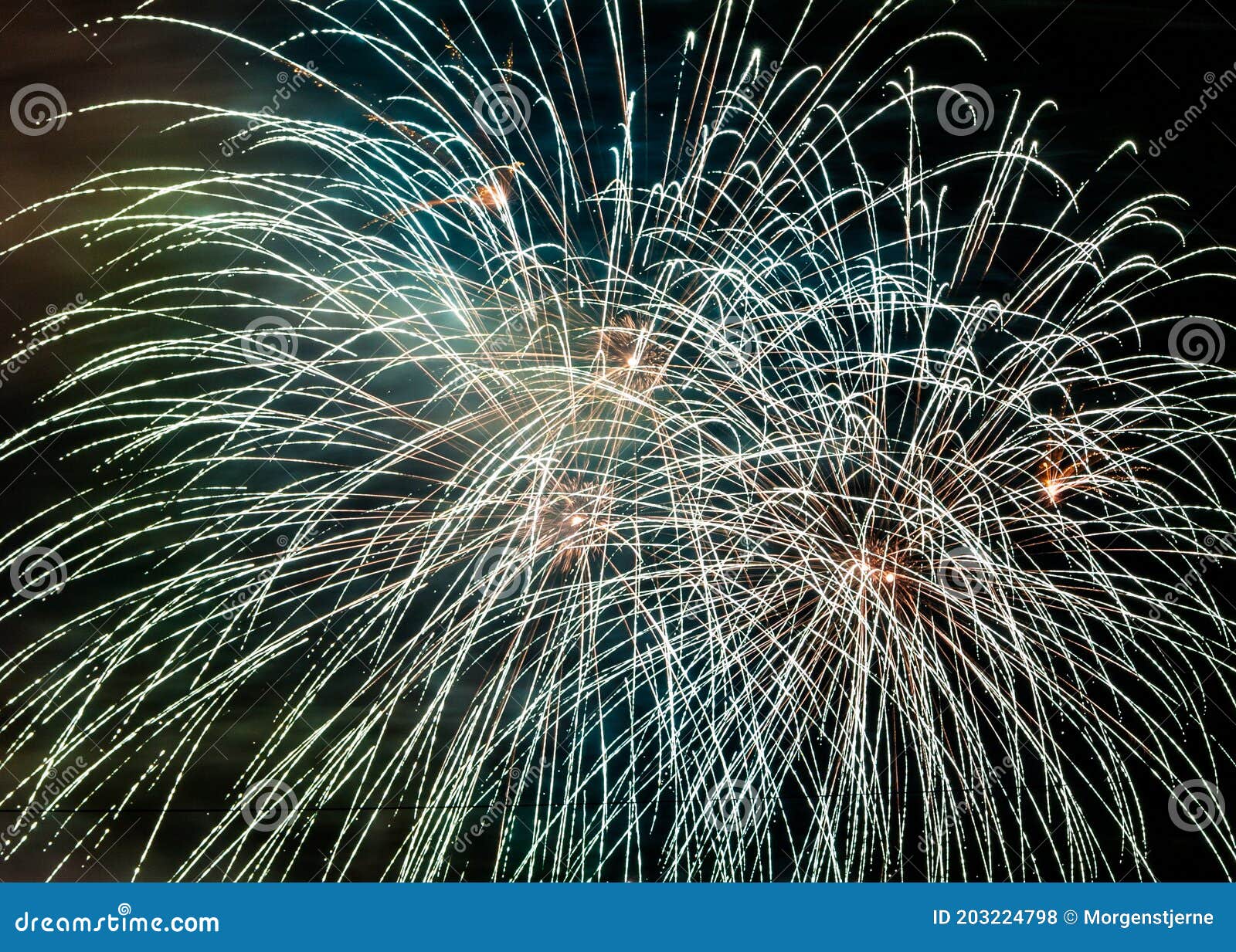 Beautiful Fireworks in Night Sky for New Year Stock Photo - Image of ...