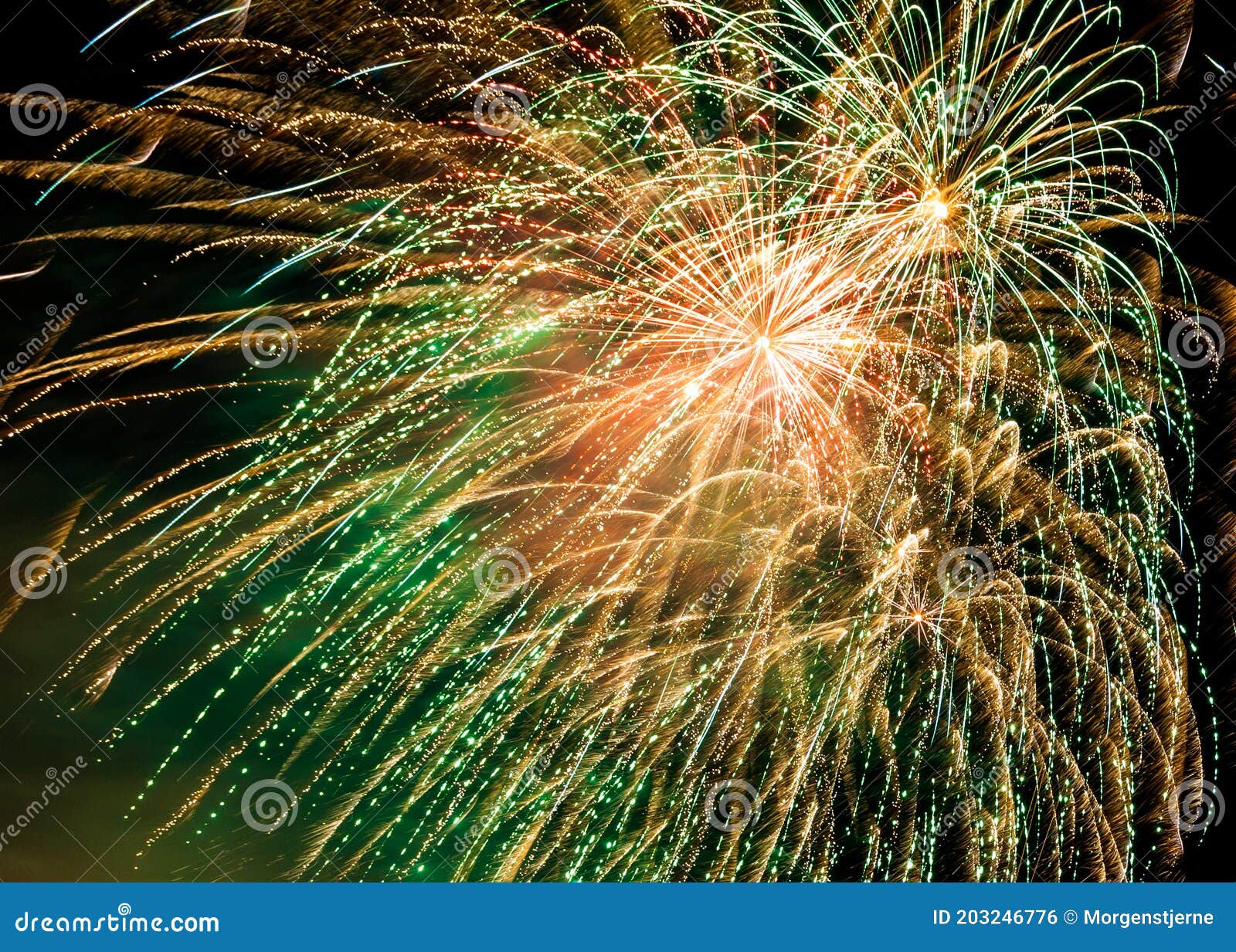 Beautiful Fireworks in Night Sky for New Year Stock Photo - Image of ...