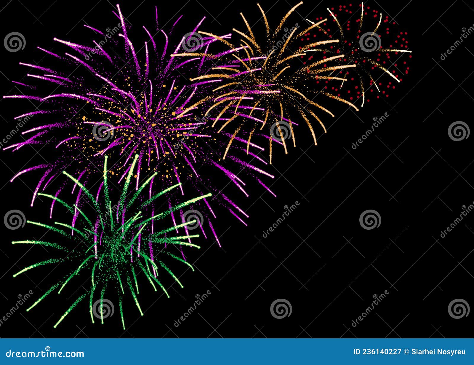 Beautiful Fireworks With Plain Black Background Stock Image ...