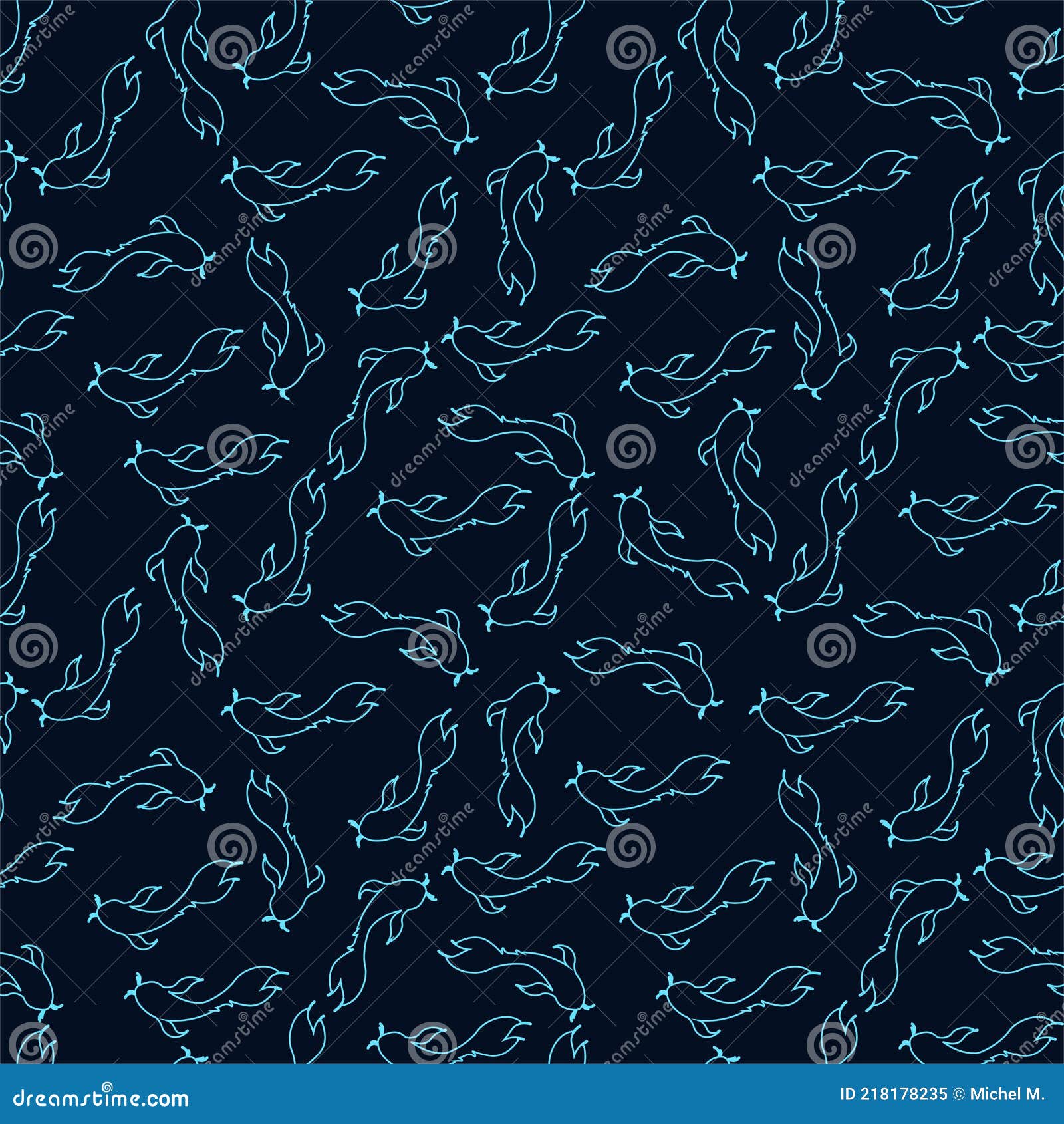 Beautiful Fish Vector Background Pattern Seamless Stock Vector ...