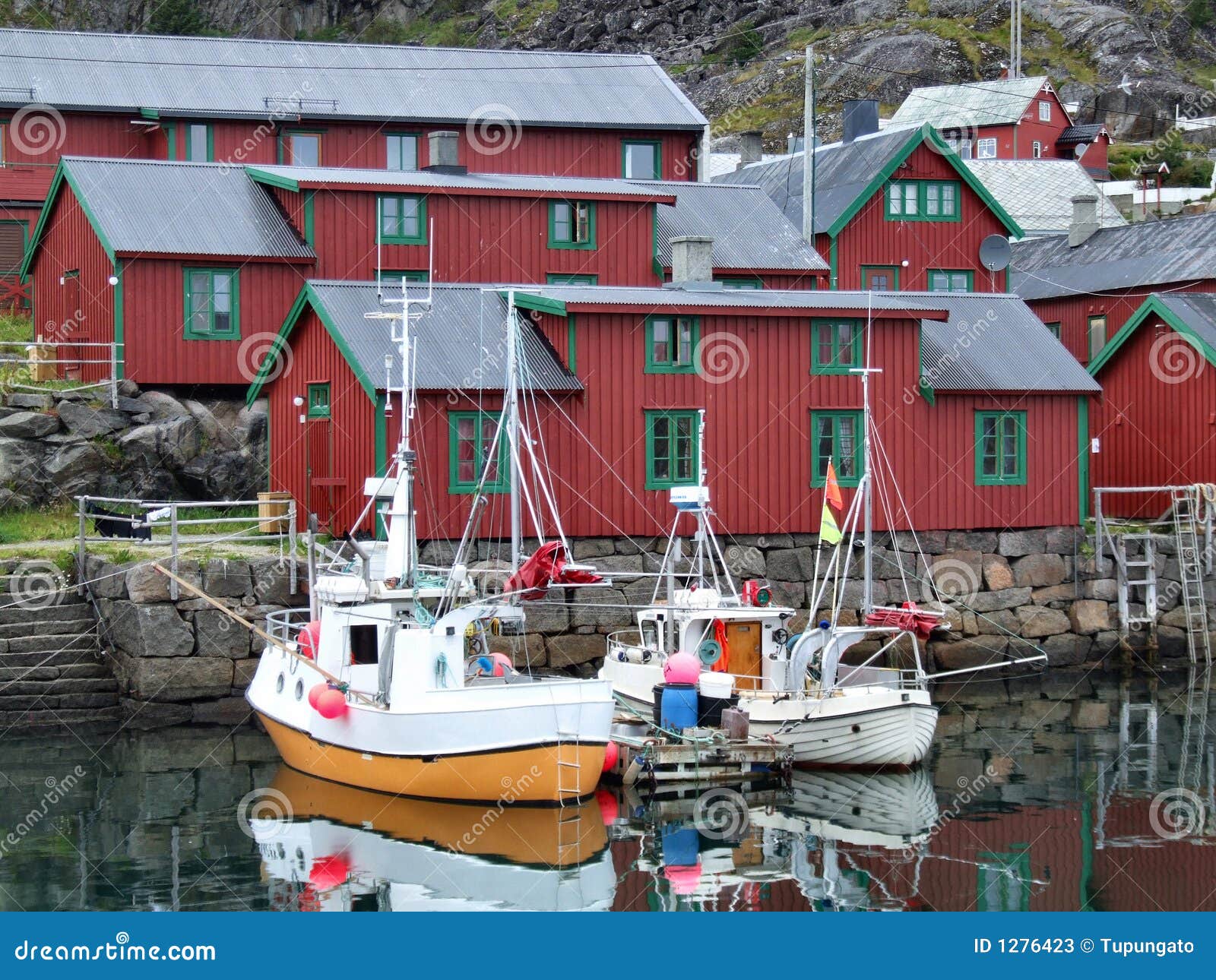 Beautiful Fishing Harbor in Norway Stock Image - Image of dock ...
