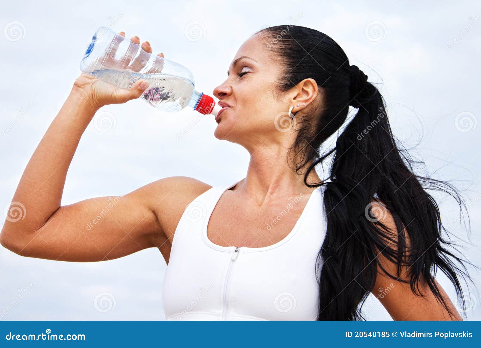 Beautiful Fit Girl Drinking Water after Exercises Stock Image - Image ...