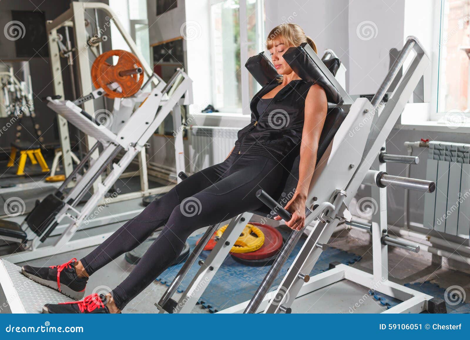 Beautiful Fitness Model Workout, Squat Stock Image - Image of beauty ...