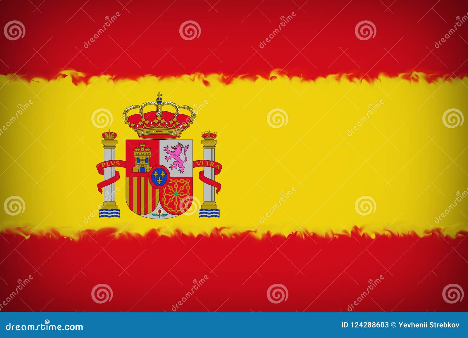 Beautiful flag of Spain stock illustration. Illustration of banner ...