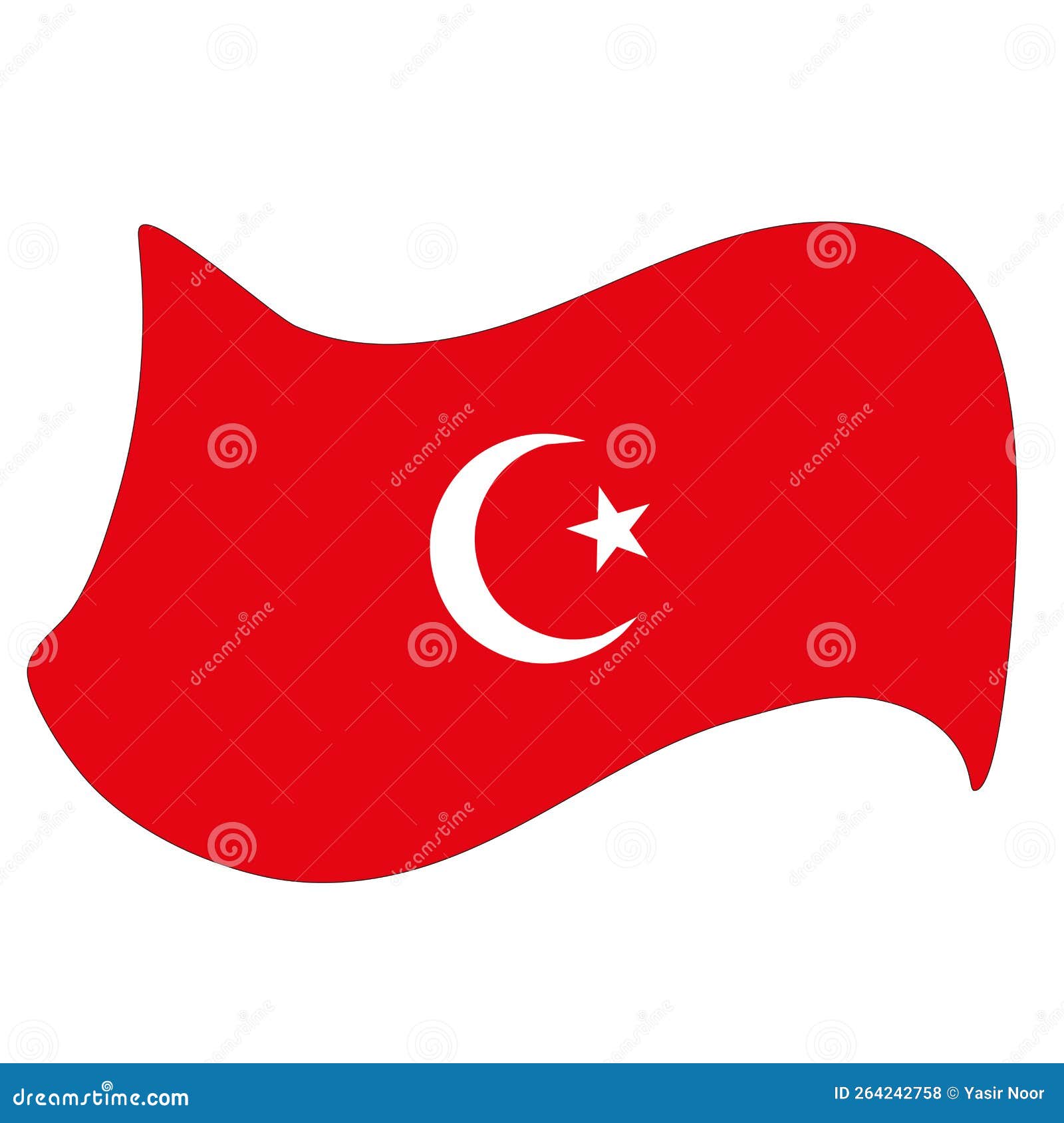 Beautiful Flag of Turkey - Love Turkey Stock Illustration ...