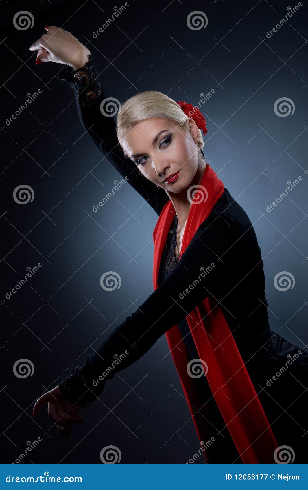 Beautiful flamenco dancer stock image. Image of dark - 12053177