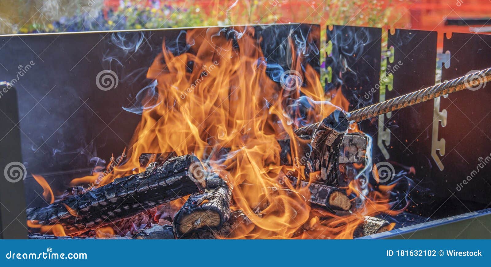 Beautiful Flames and Fire with Smoke Stock Photo - Image of pattern ...