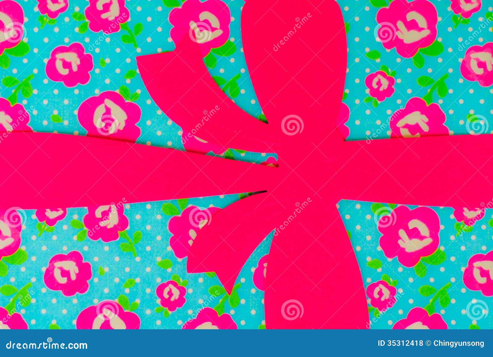 Beautiful Floral Background and a Bow Stock Illustration - Illustration ...