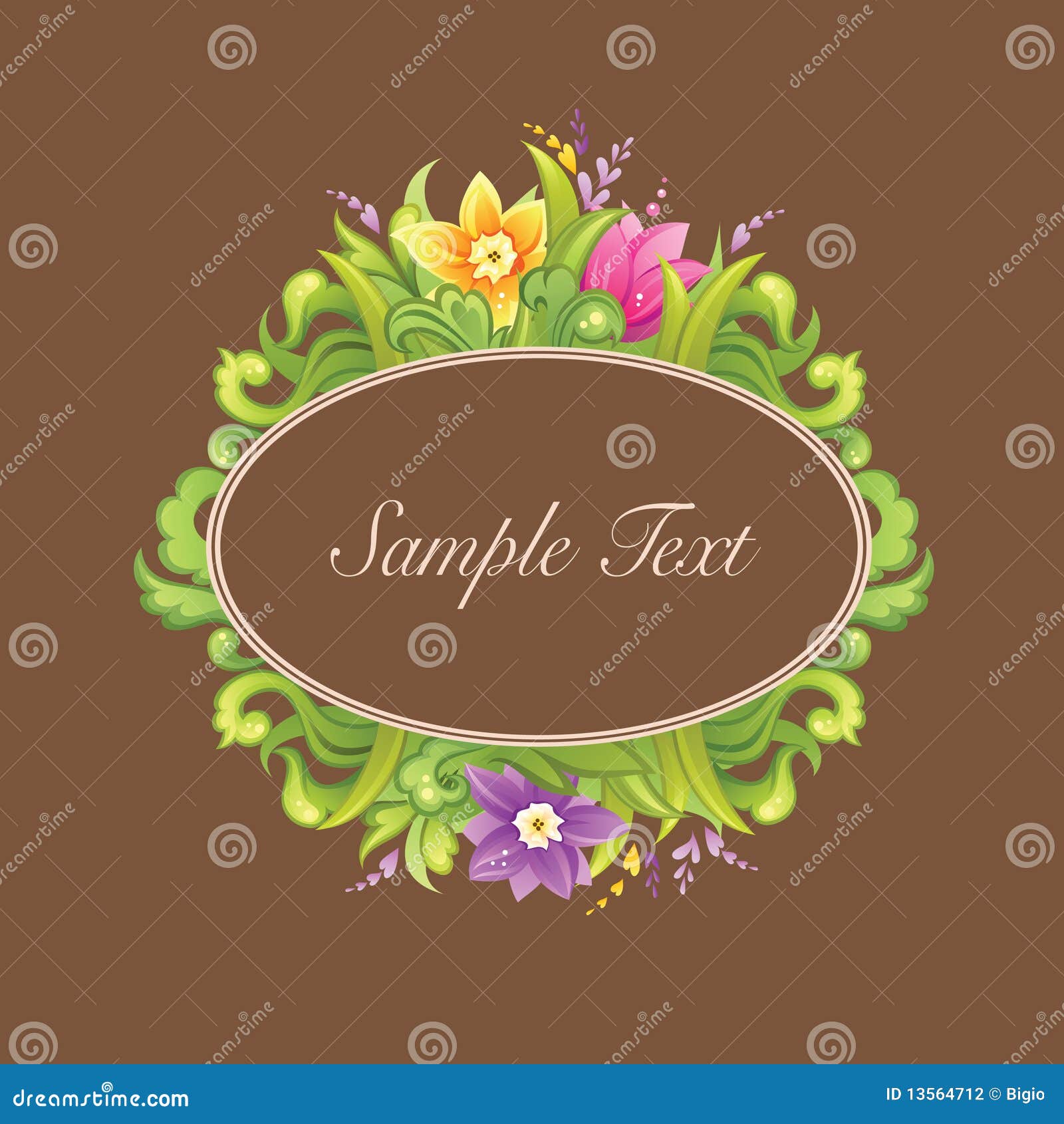 Beautiful Floral Circle Design Stock Vector - Illustration of ...