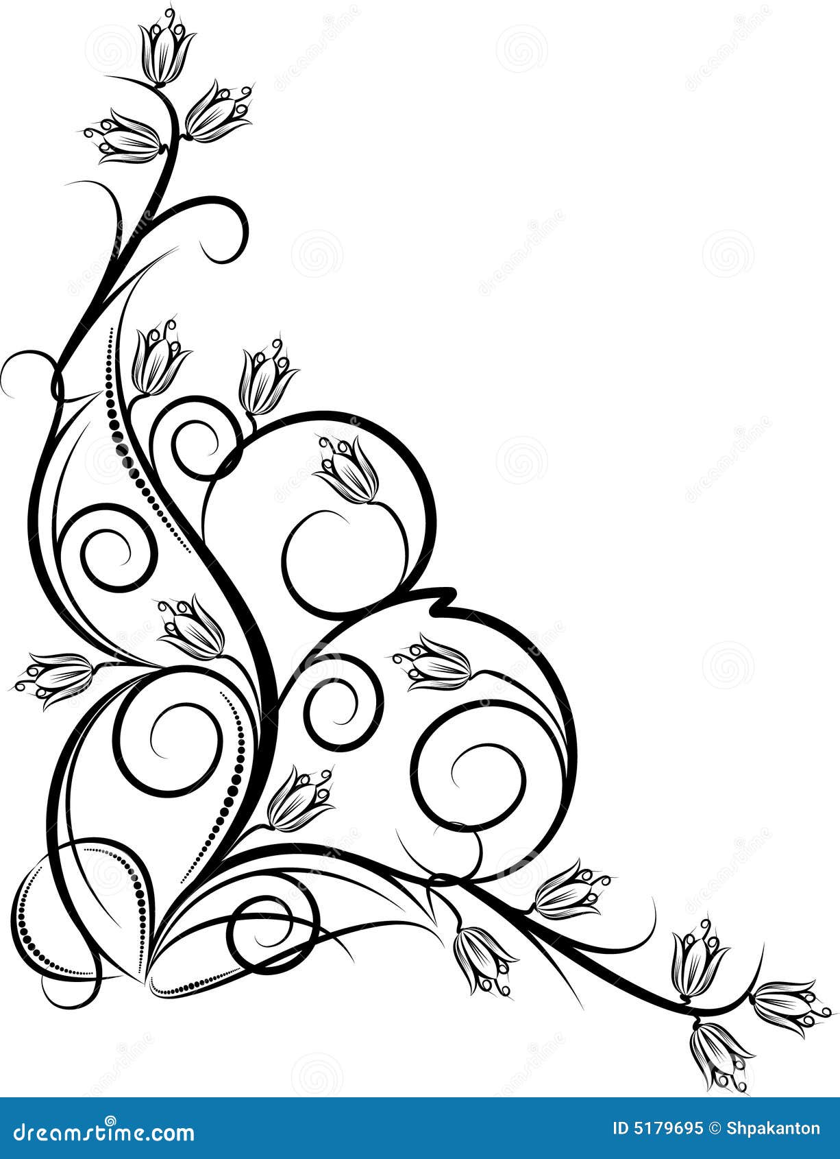 Beautiful floral corner stock vector. Illustration of drawing - 5179695
