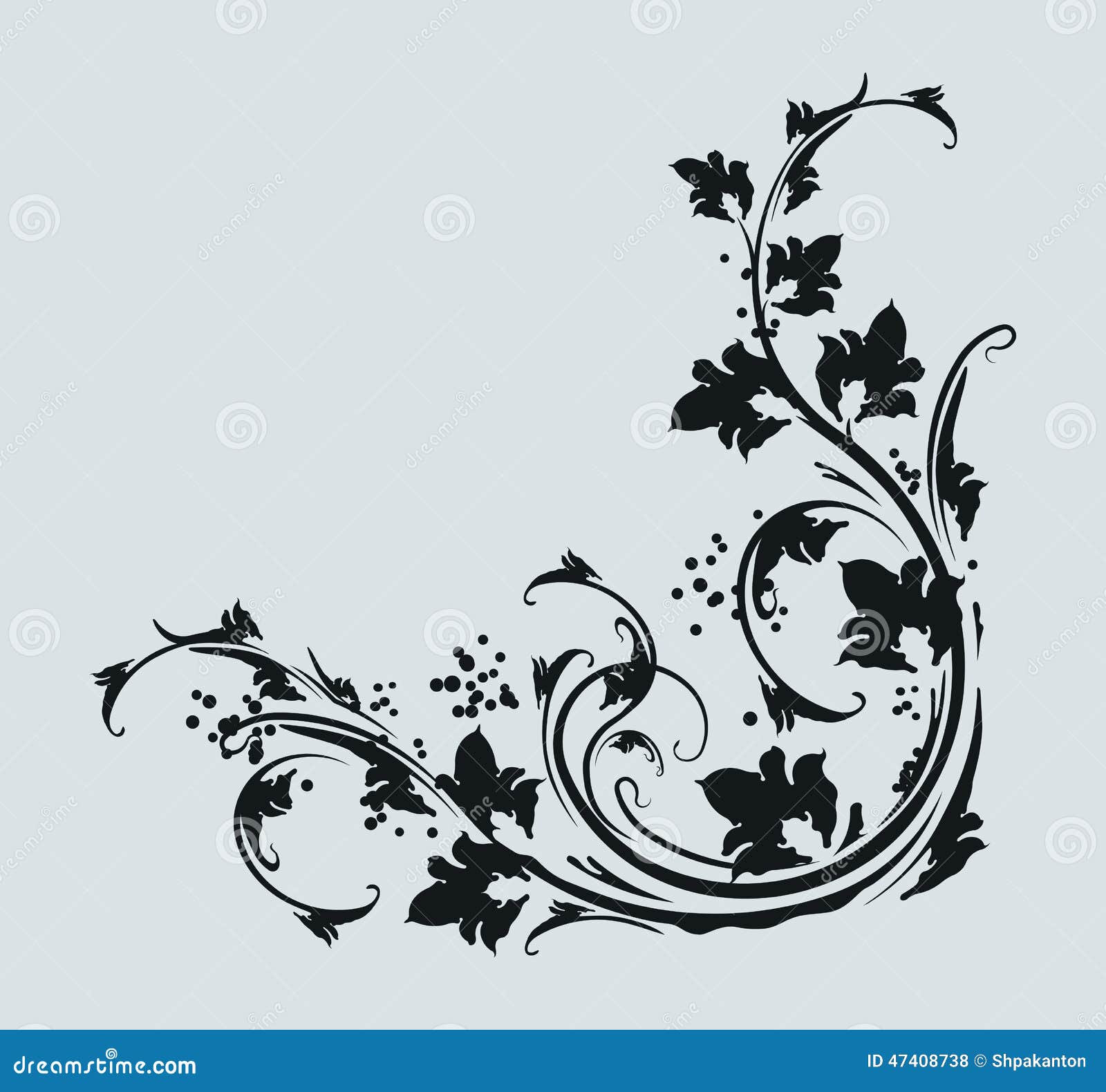 Beautiful floral corner stock vector. Illustration of elegance - 47408738