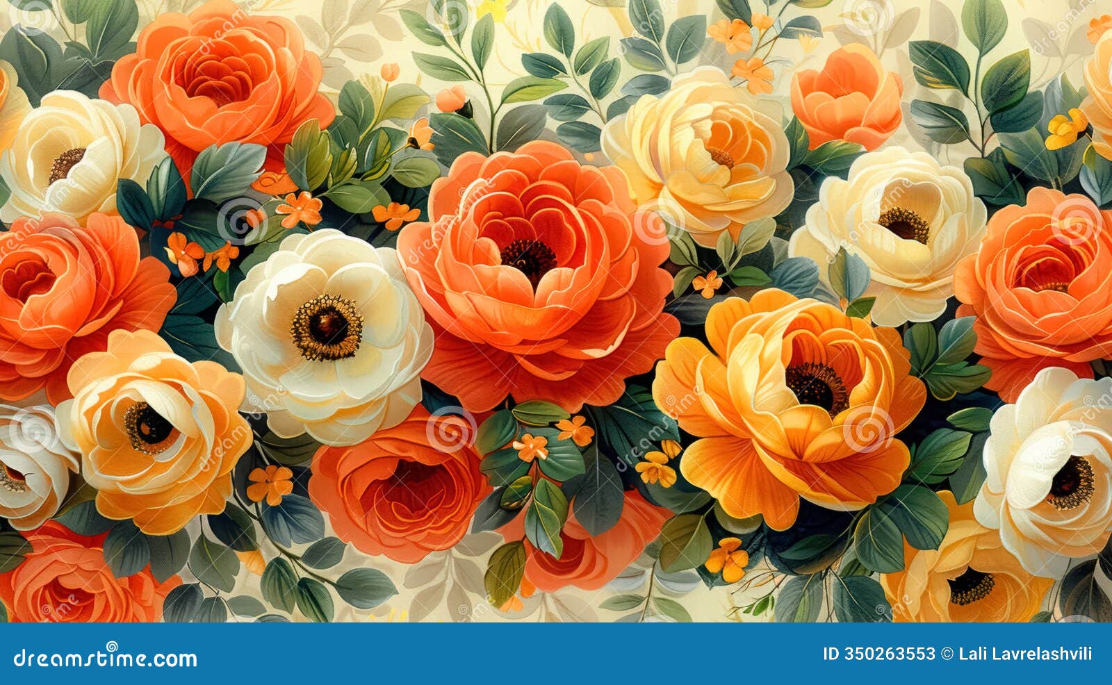 Beautiful Floral Craft Wallpaper Stock Illustration - Illustration of ...