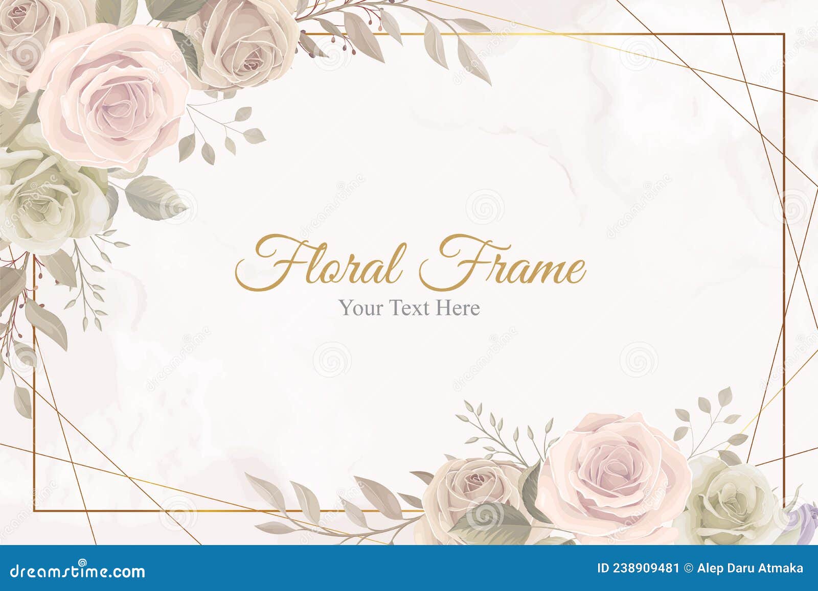 Beautiful Floral Frame Background Design Stock Vector - Illustration of ...