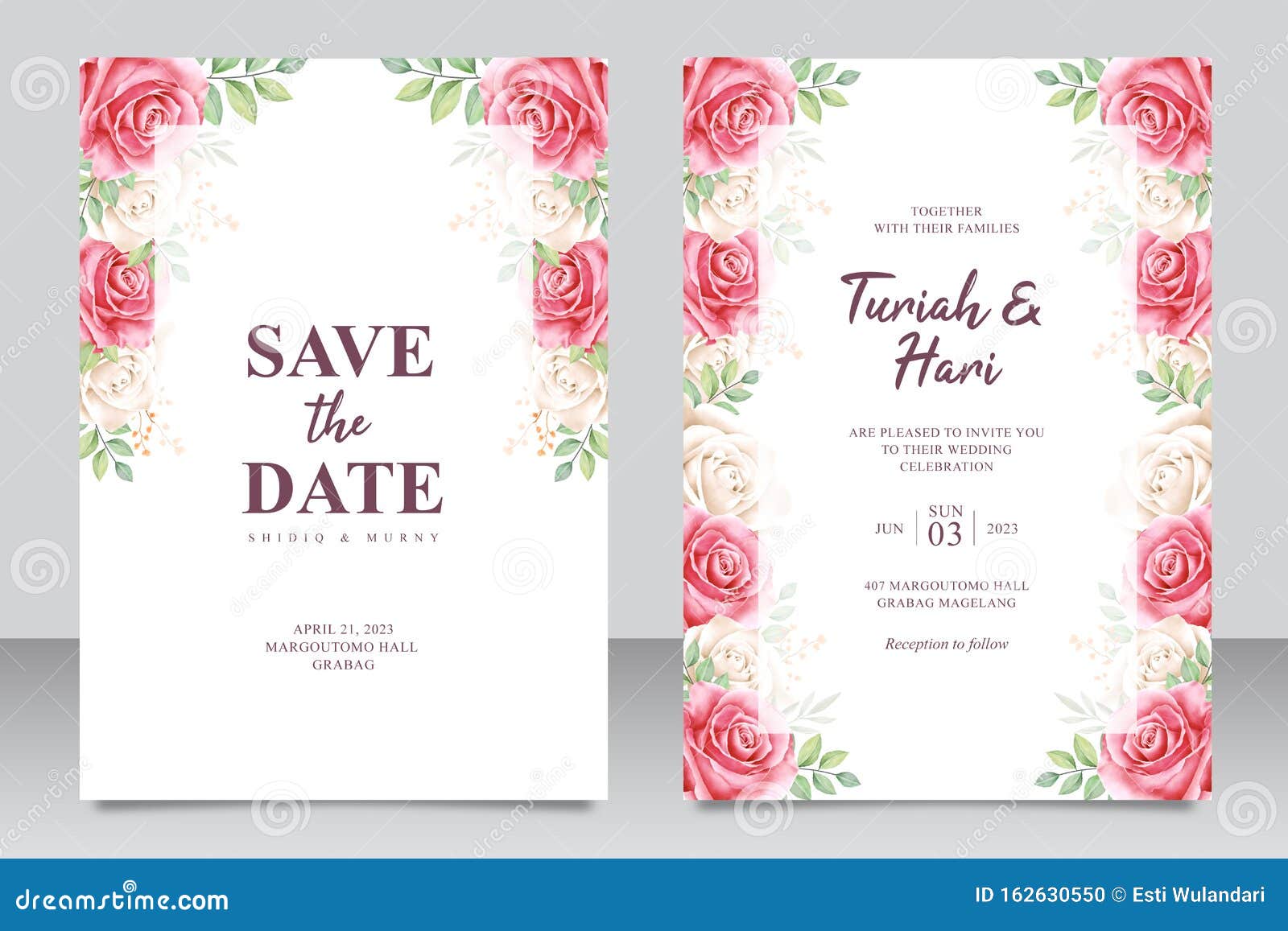 Beautiful Floral Frame Multi Purpose Wedding Invitation Card Template ...