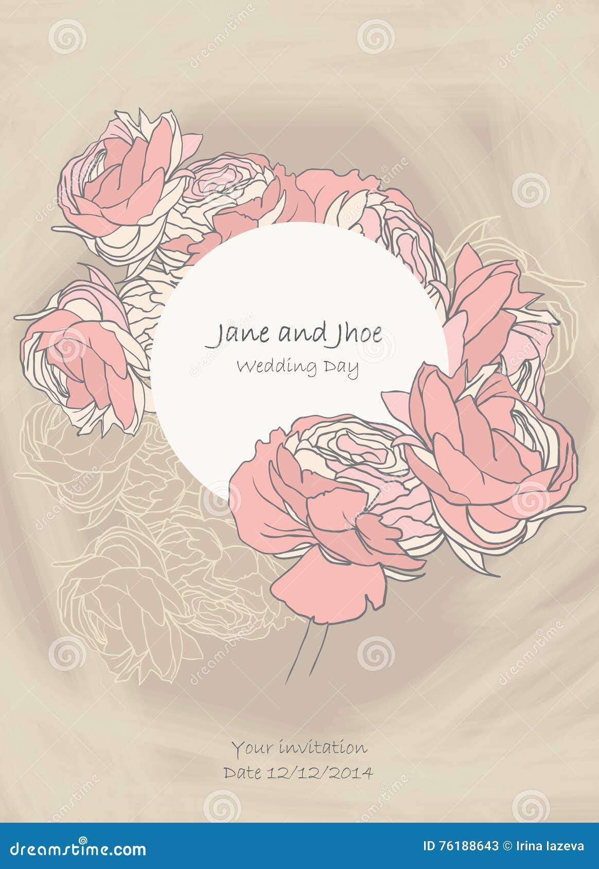 Beautiful Floral Frame for Wedding Invitation Stock Vector ...