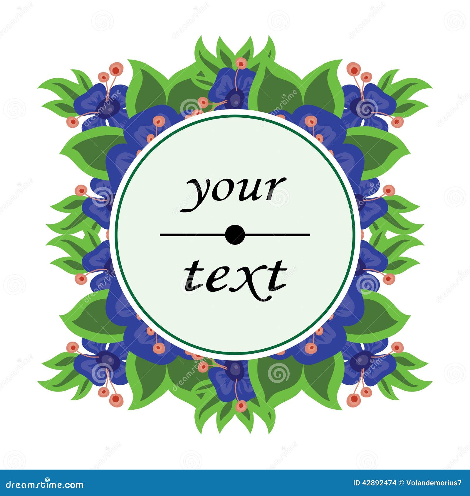 Beautiful Floral Label Round Shape Stock Vector - Illustration of ...