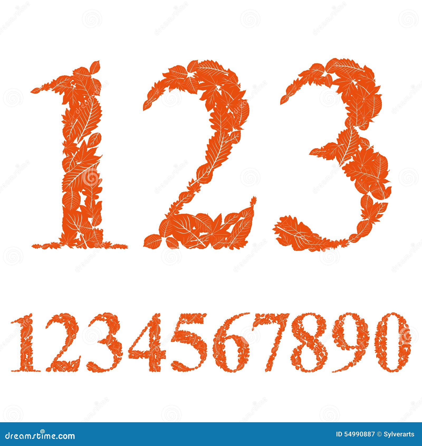 Floral Numerals, Hand-drawn Vector Numbers Decorated With Botanical ...