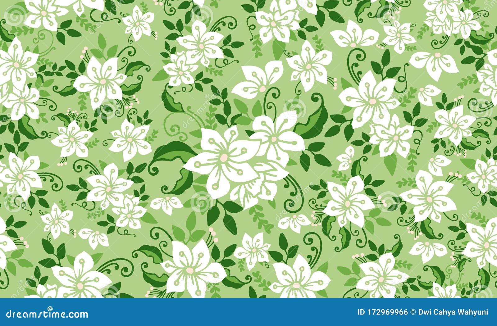 Beautiful Floral Pattern Background for Spring, with Leaf and Floral ...