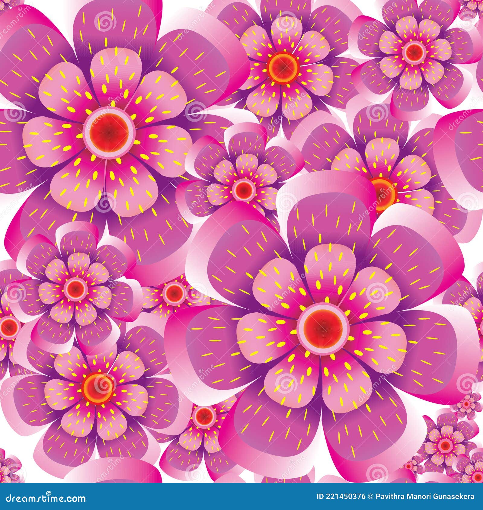 Beautiful Floral Pattern in Magic Magenta Color with Transparent ...