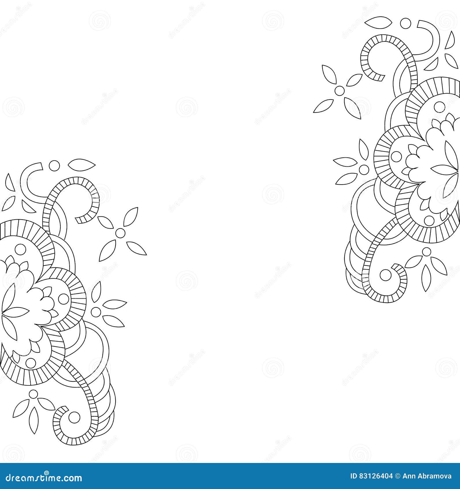 A Beautiful Floral Pattern on the Sides of the Background Stock Vector ...