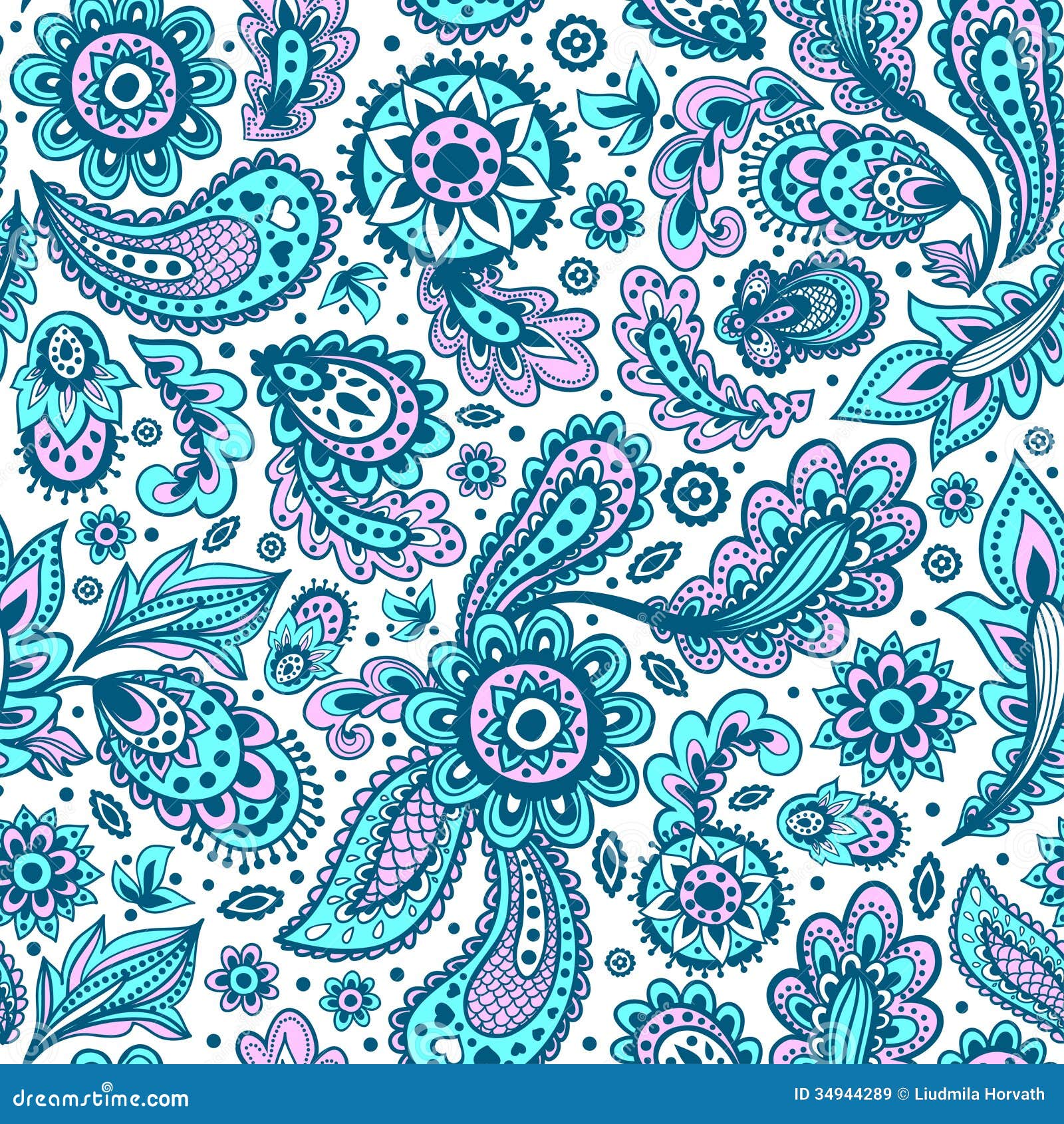 Beautiful floral pattern stock vector. Illustration of cardboard - 34944289