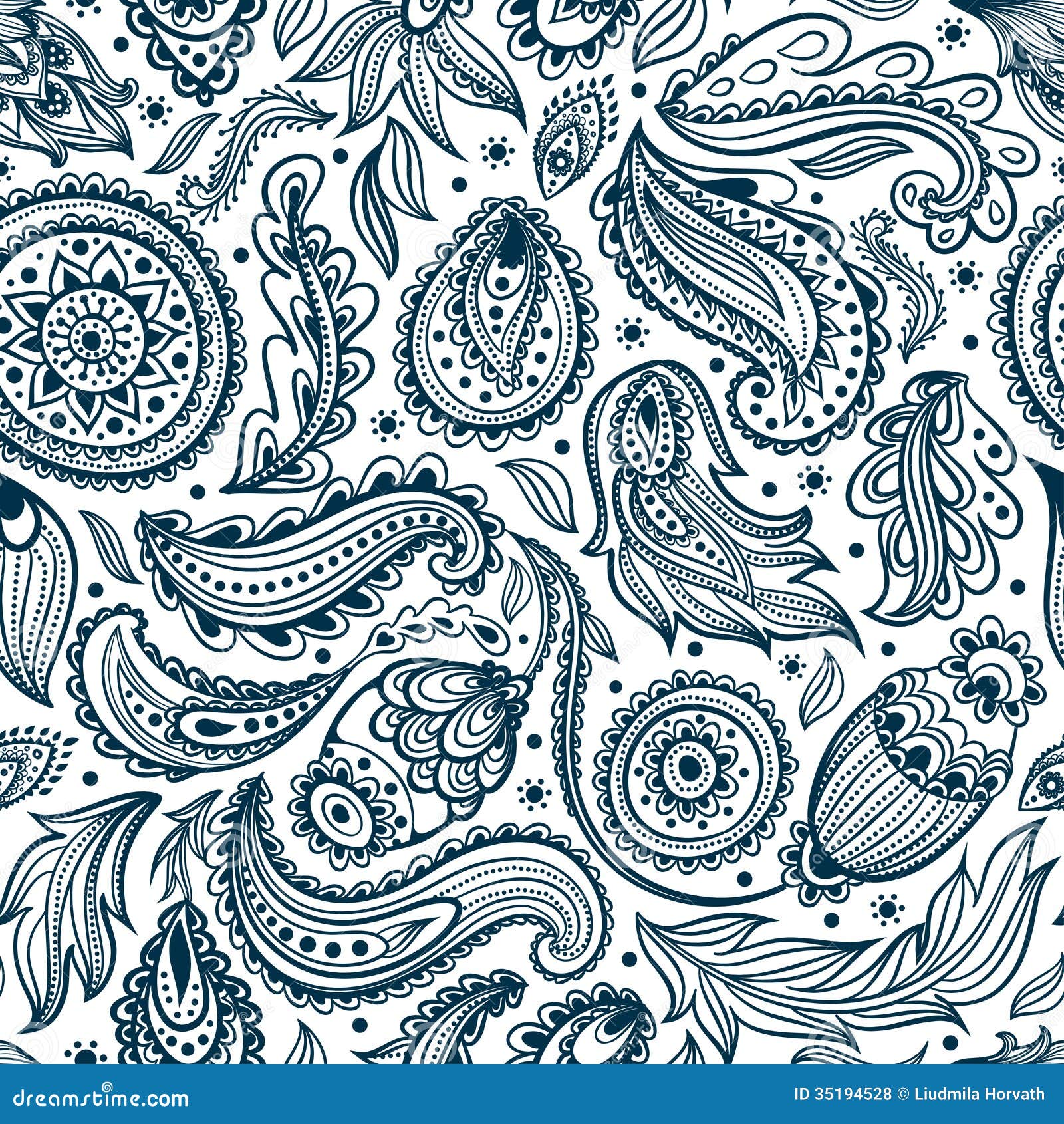 Beautiful floral pattern stock vector. Illustration of lace - 35194528