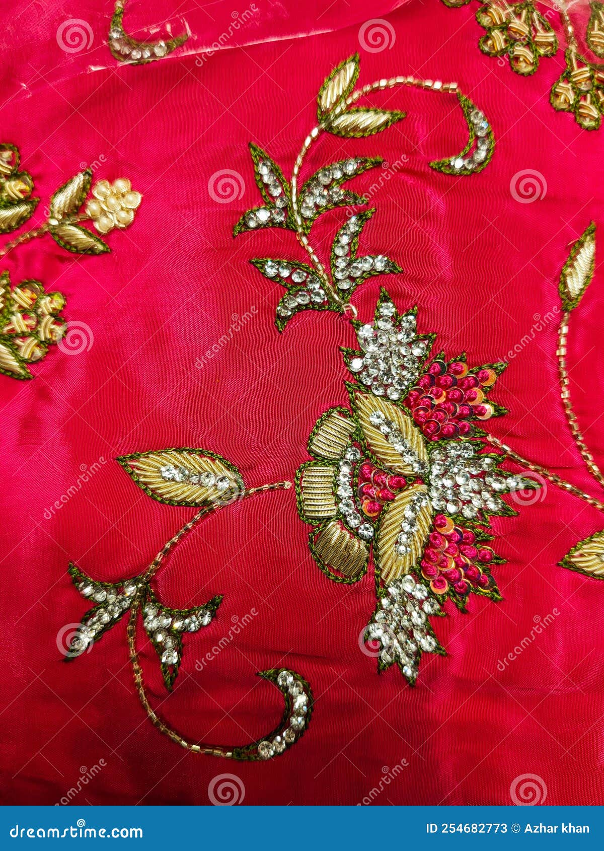 Beautiful Floral Pattern of Zardozi Hand Embroidery Stock Image - Image ...