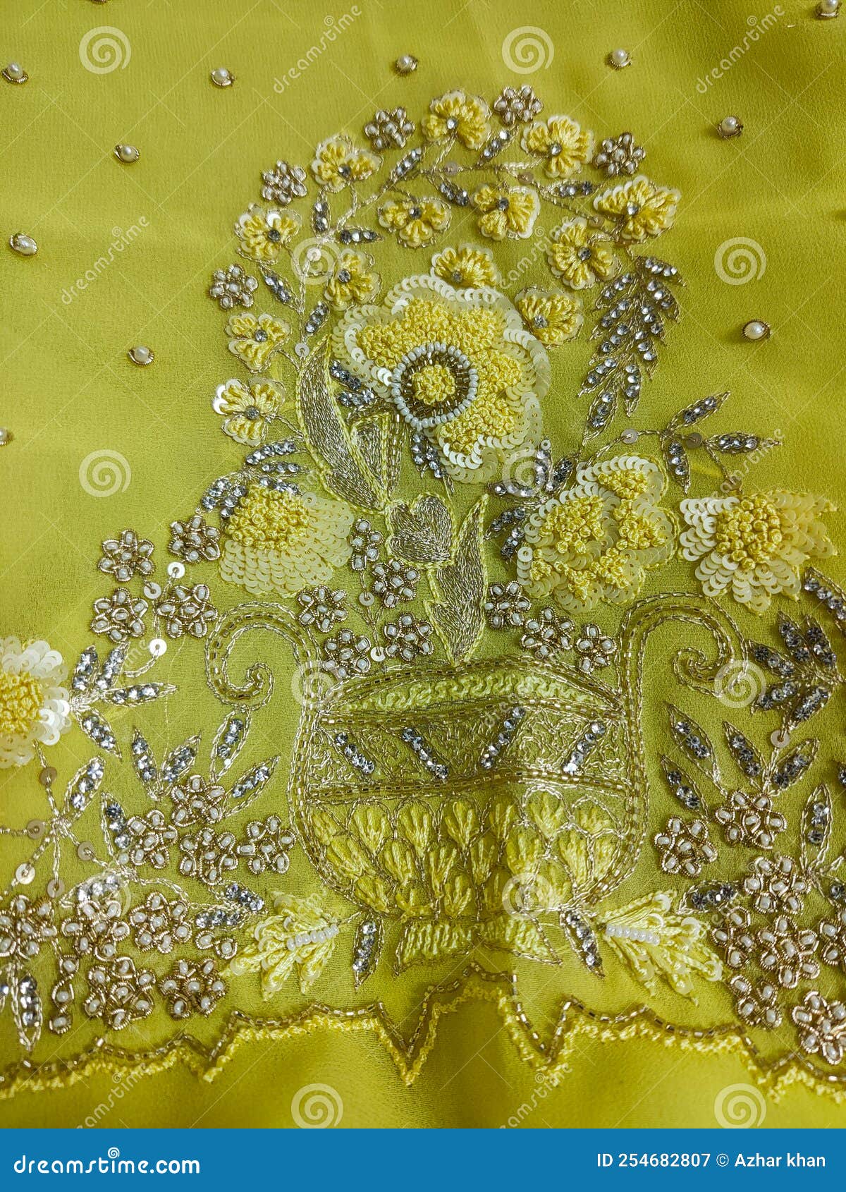 Beautiful Floral Pattern of Zardozi Hand Embroidery Stock Image - Image ...