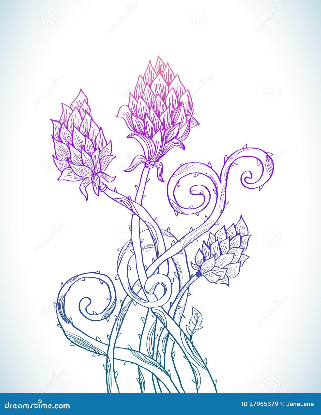 Beautiful Floral Prickle Background Stock Illustration - Illustration ...