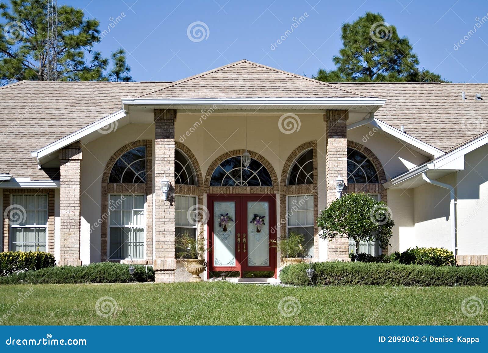 Beautiful Home With Pillars Royalty-Free Stock Photography ...