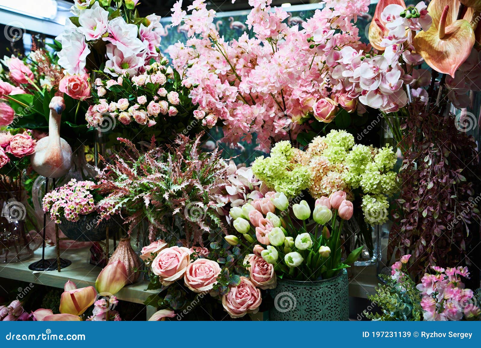 Beautiful Flower Arrangement at Exhibition Stock Image - Image of ...