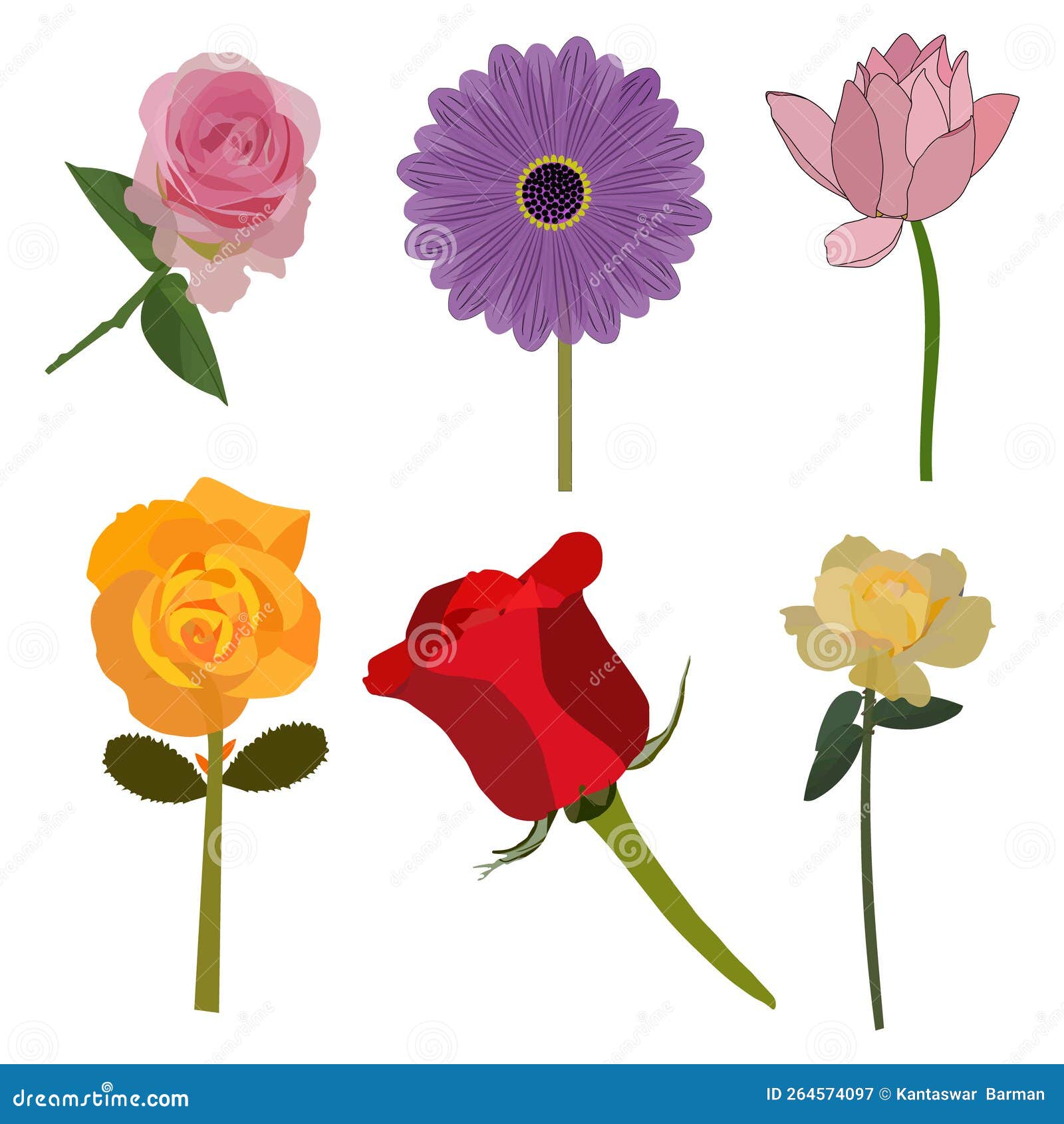 Beautiful Flower Avatar Vector Art. Stock Vector - Illustration of ...