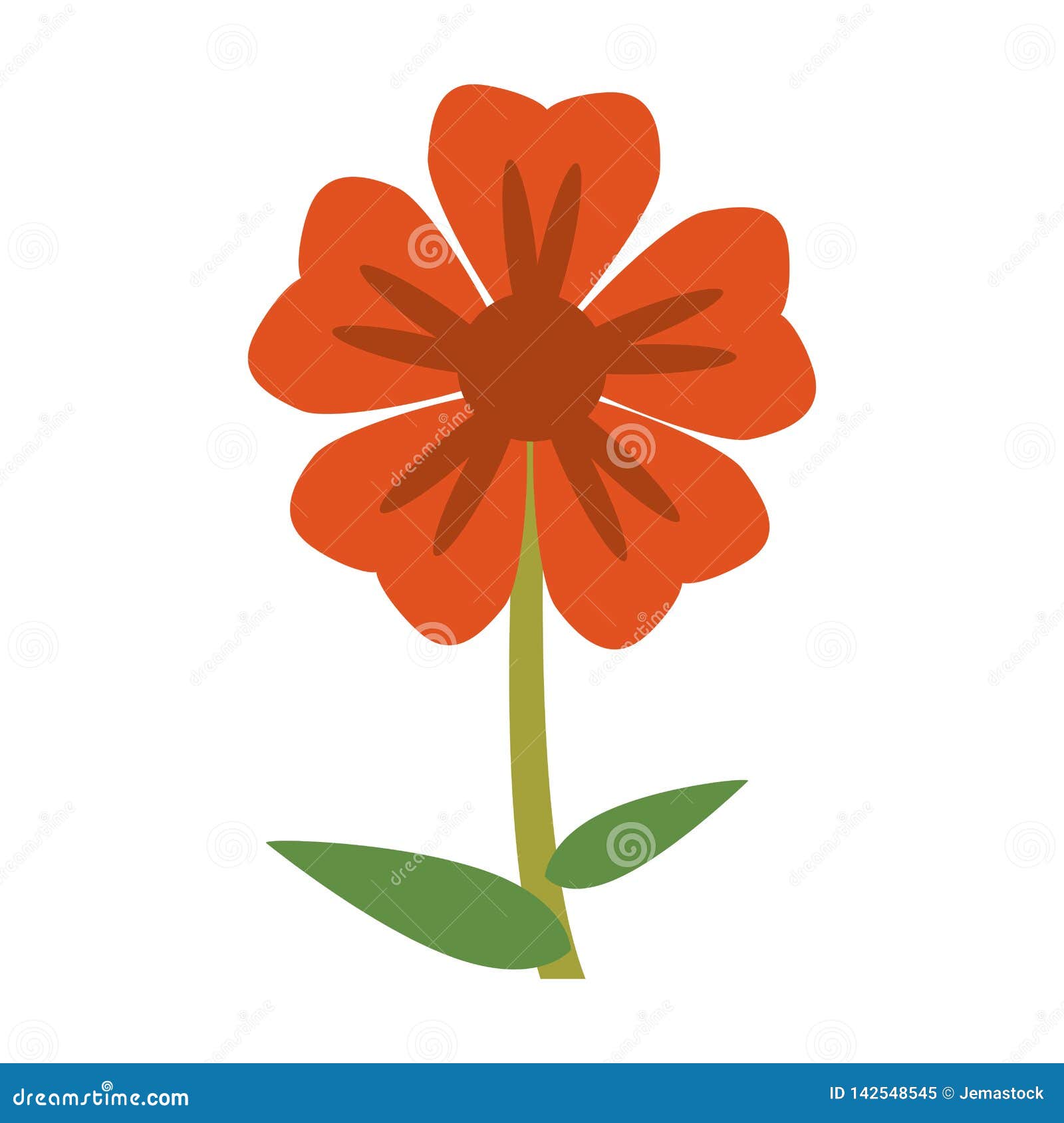 Beautiful Flower Cartoon Isolated Stock Vector - Illustration of floral ...