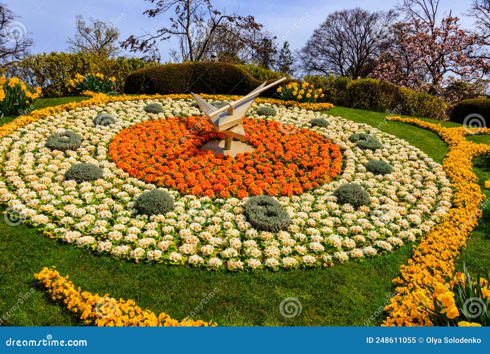 Beautiful Flower Clock in Geneva, Switzerland Stock Image - Image of ...
