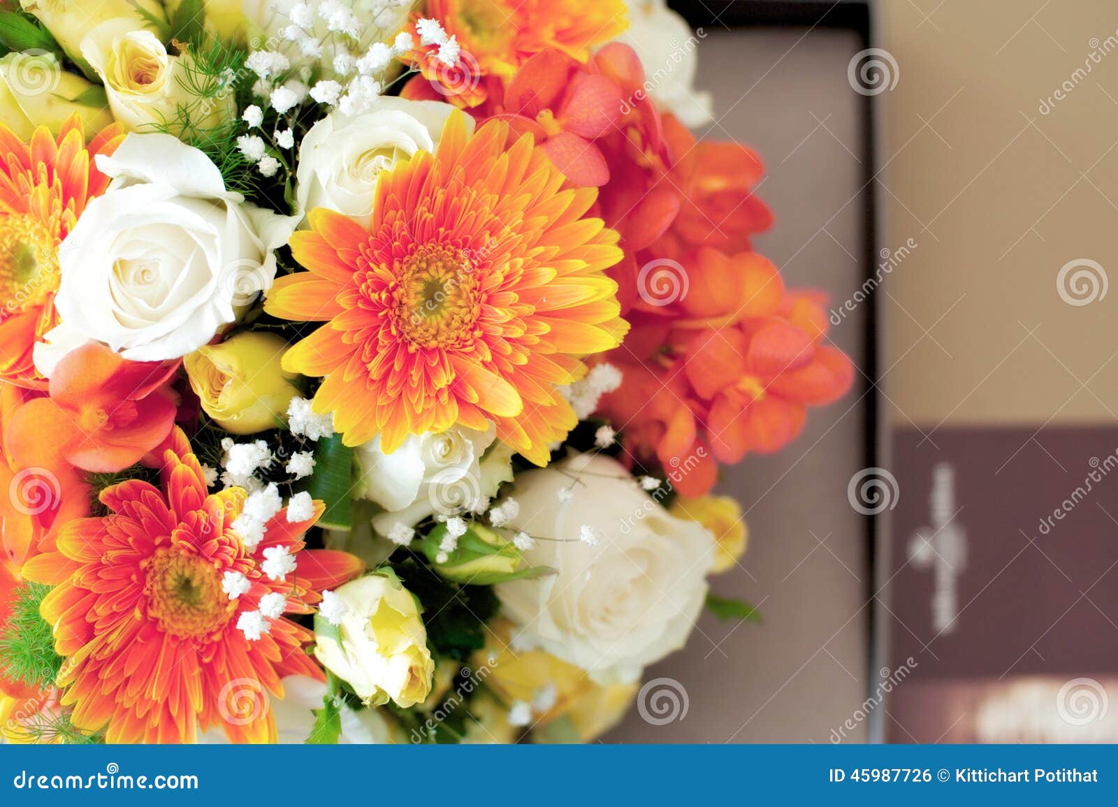 Beautiful Flower Decoration Table Arrangement Stock Photo - Image of ...
