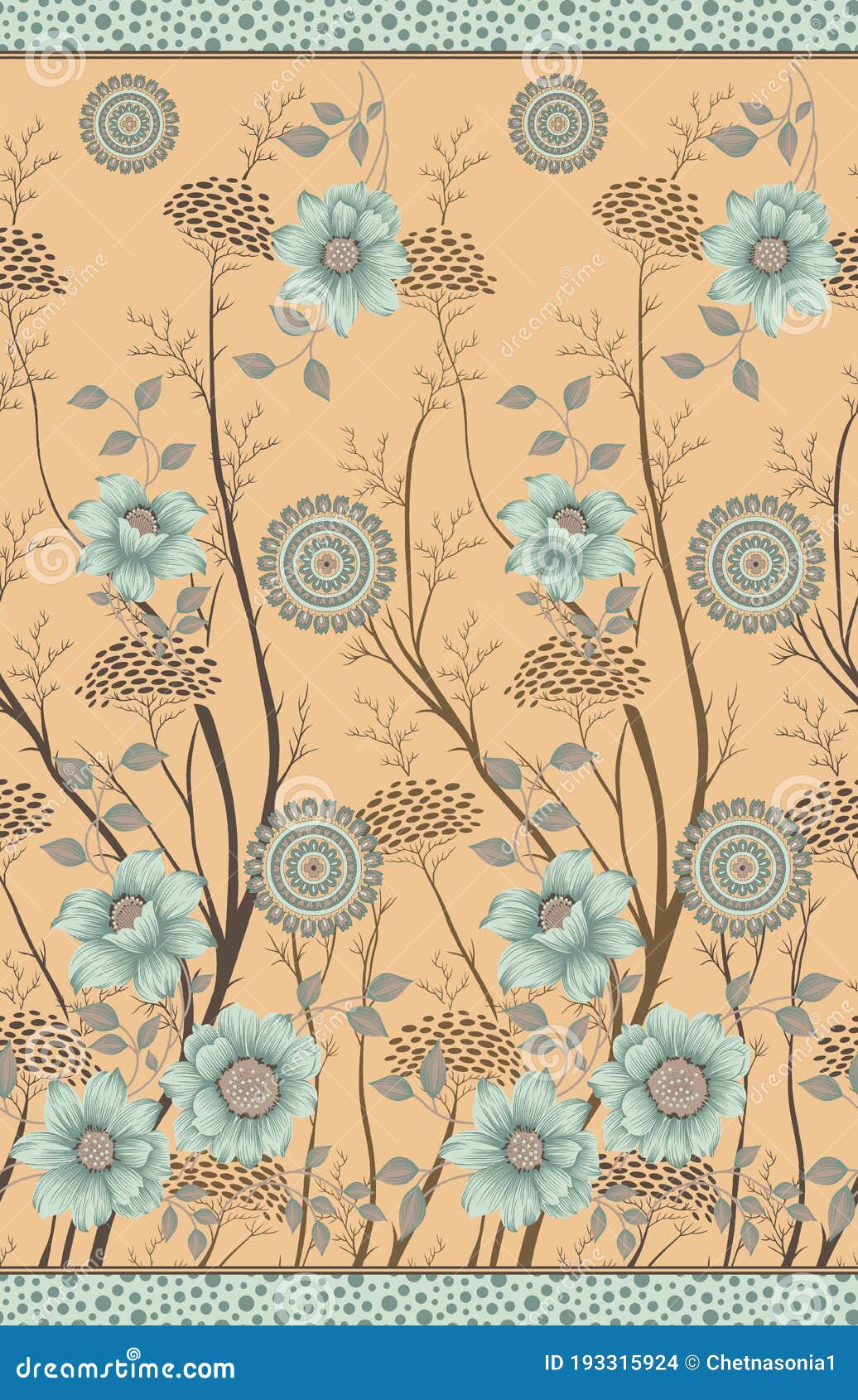 Beautiful Flower Design with Light Color Background Stock Illustration ...