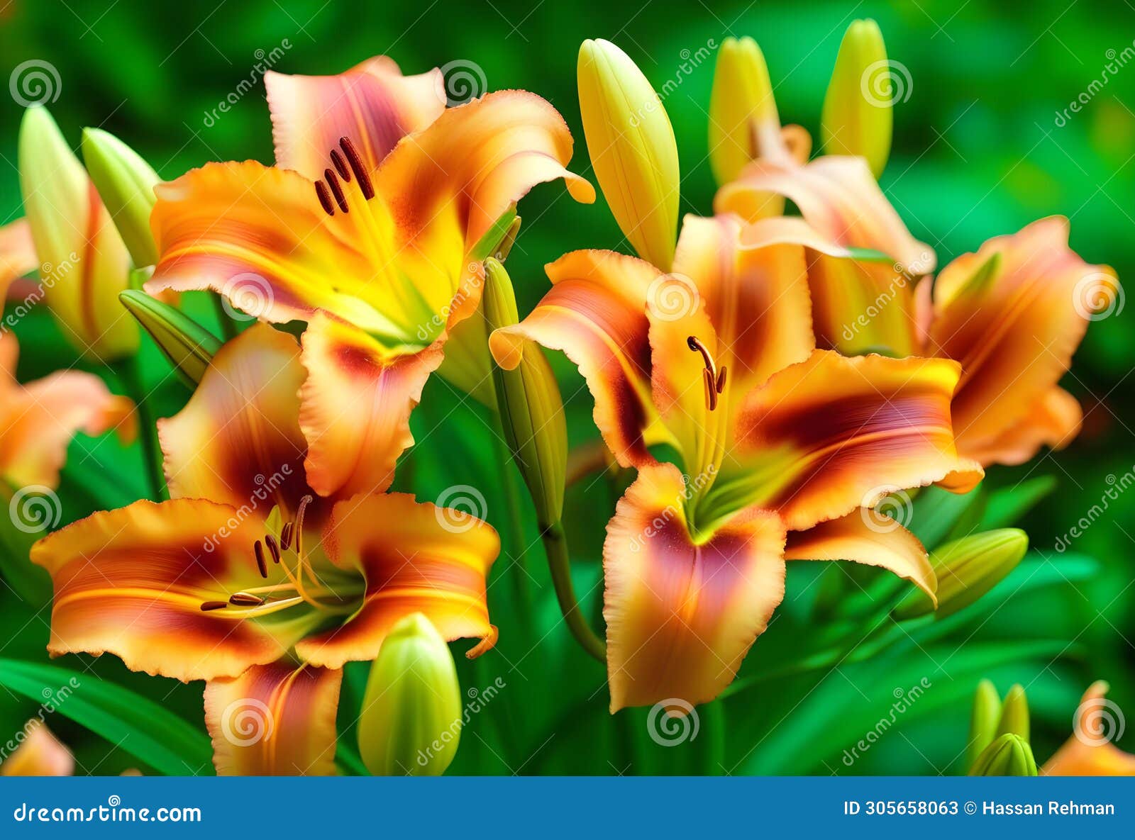 Beautiful Flower in the Garden. Lily Stock Illustration - Illustration ...