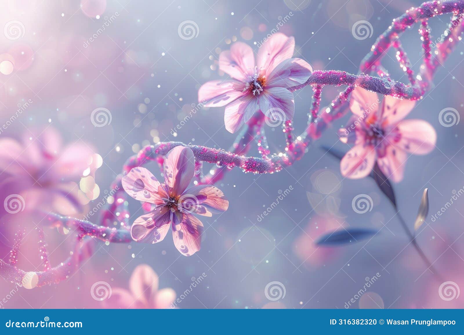 A Beautiful Flower Made of DNA Strands Stock Photo - Image of modern ...