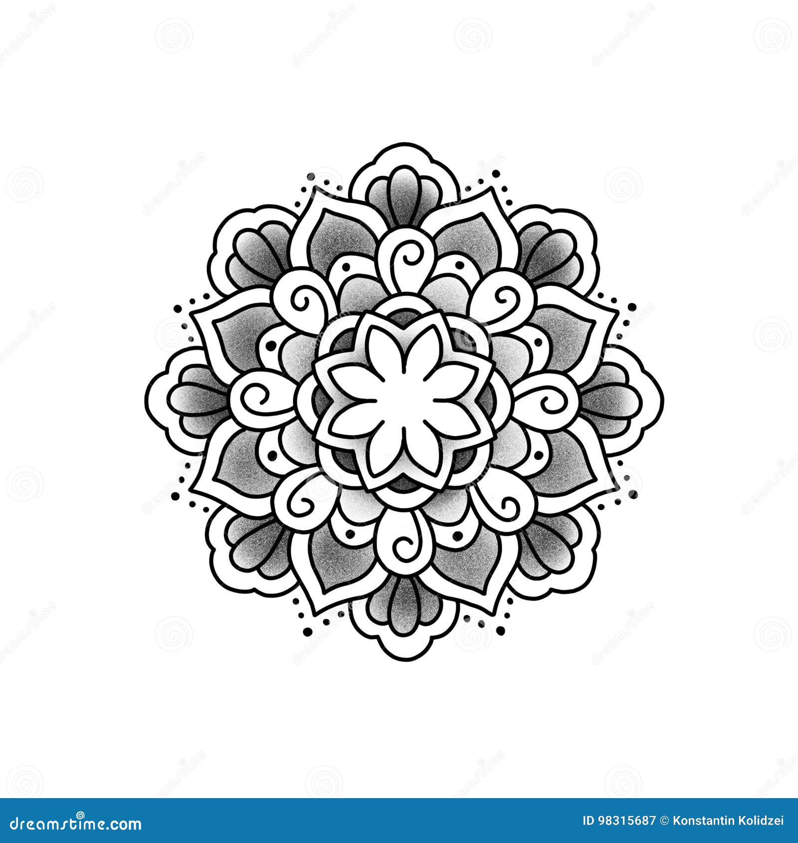 Beautiful flower mandala. stock illustration. Illustration of ...