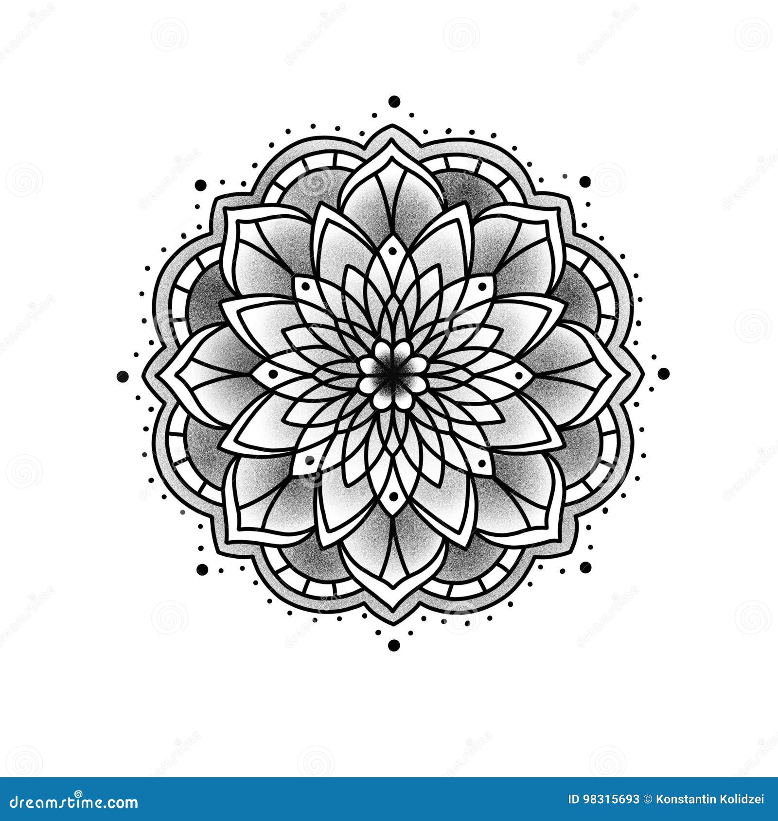Beautiful flower mandala. stock illustration. Illustration of cultures ...
