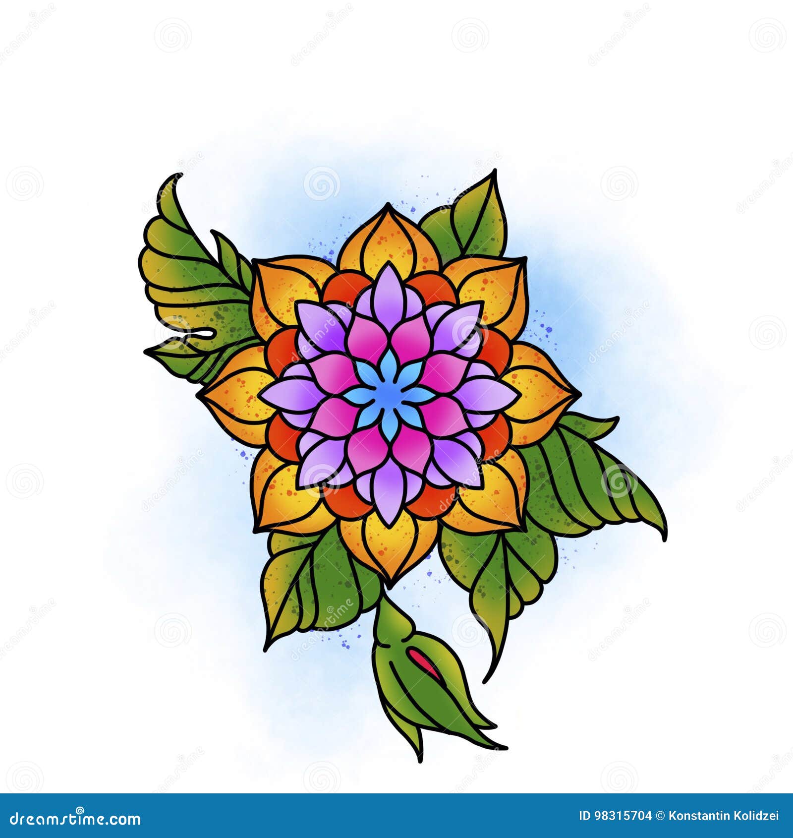 Beautiful flower mandala. stock illustration. Illustration of arabic ...