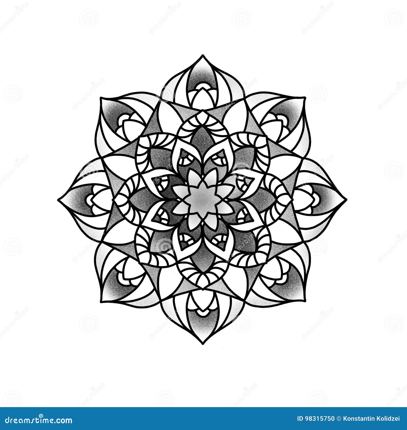 Beautiful flower mandala. stock illustration. Illustration of arabic ...