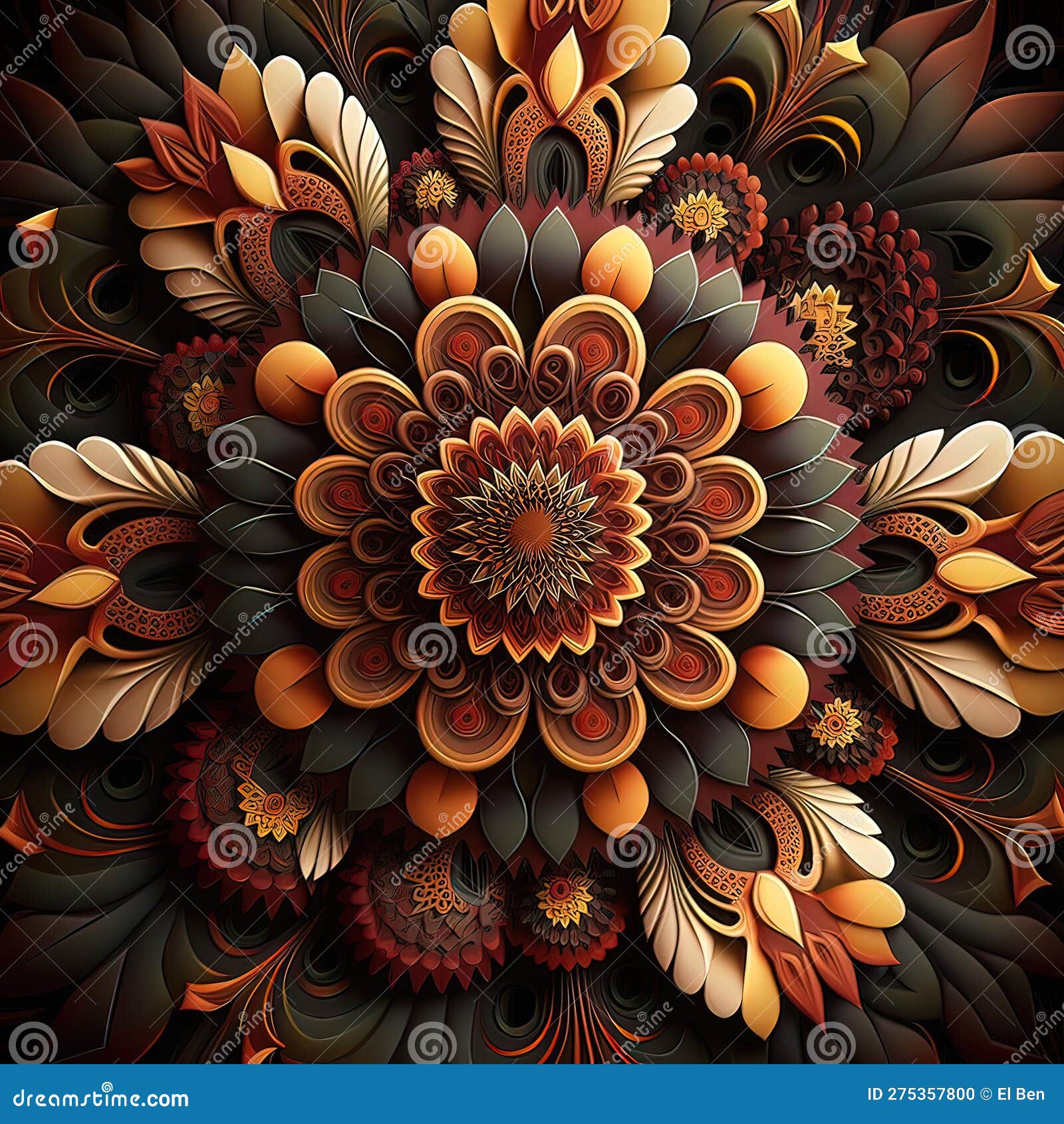 Beautiful Flower Pattern stock illustration. Illustration of flower ...