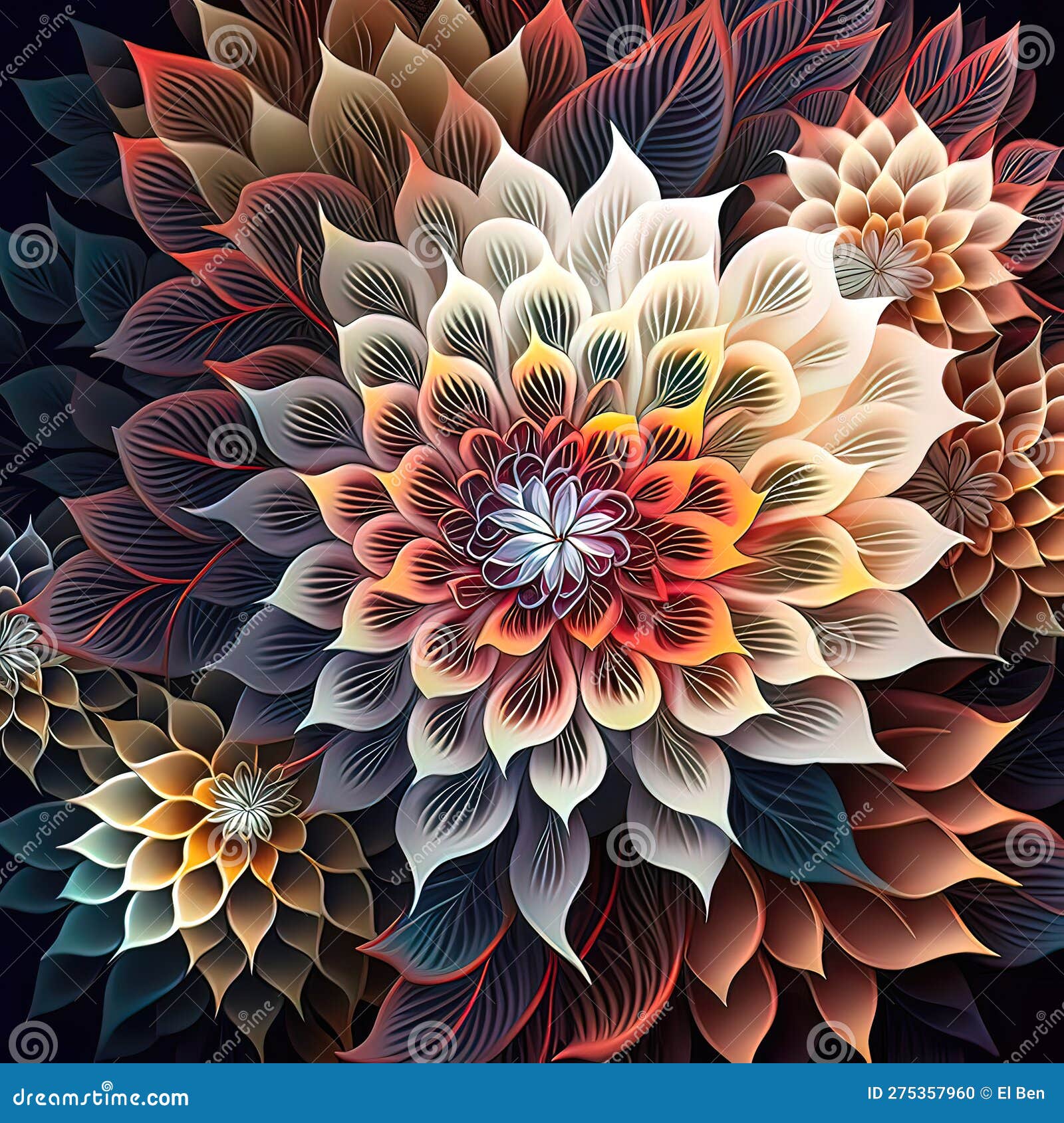 Beautiful Flower Pattern stock illustration. Illustration of decoration ...