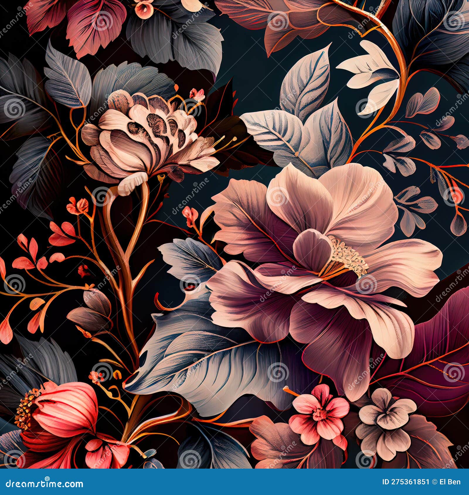 Beautiful Flower Pattern stock illustration. Illustration of bouquet ...