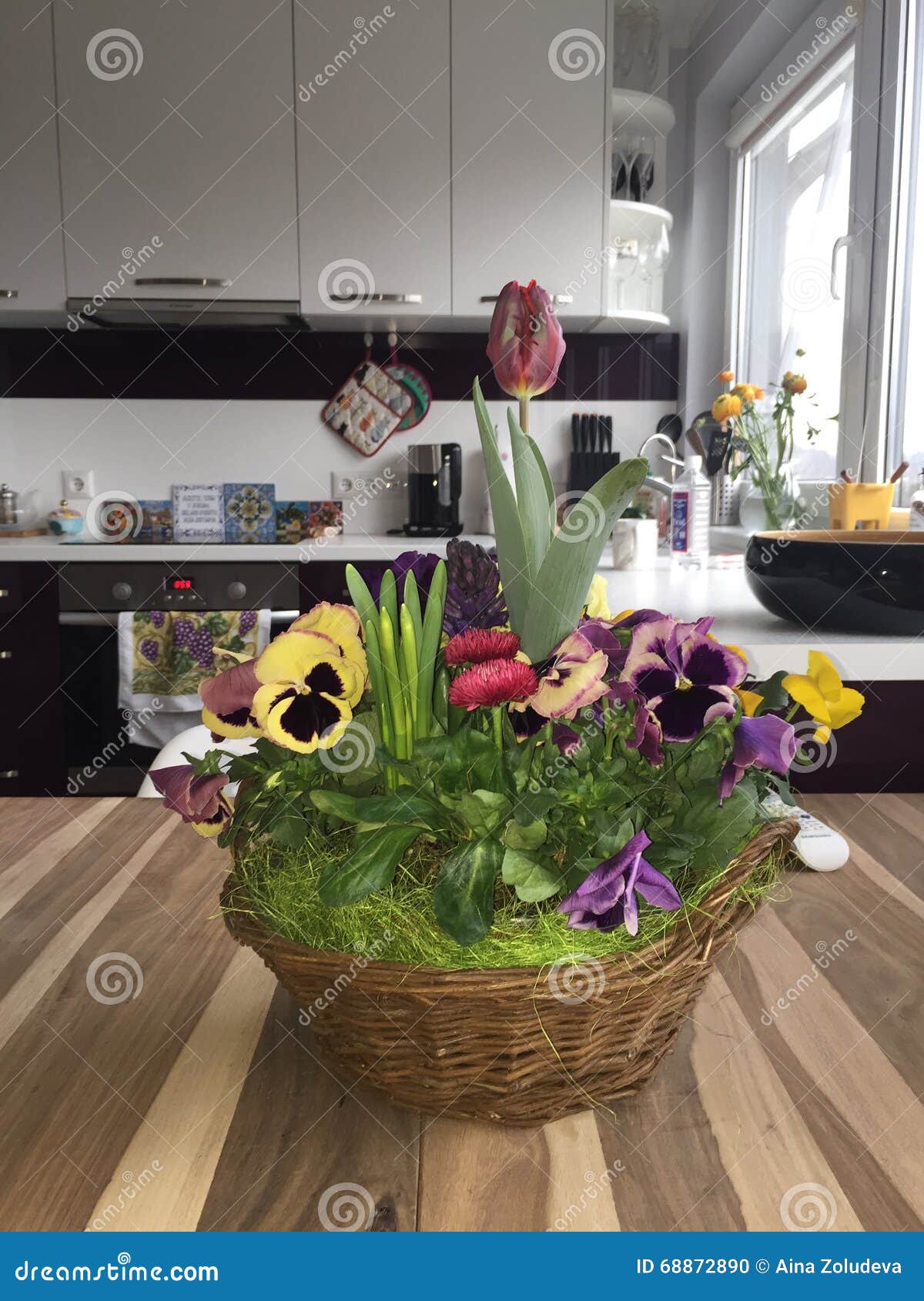 Beautiful flower pot stock photo. Image of flowers, table - 68872890