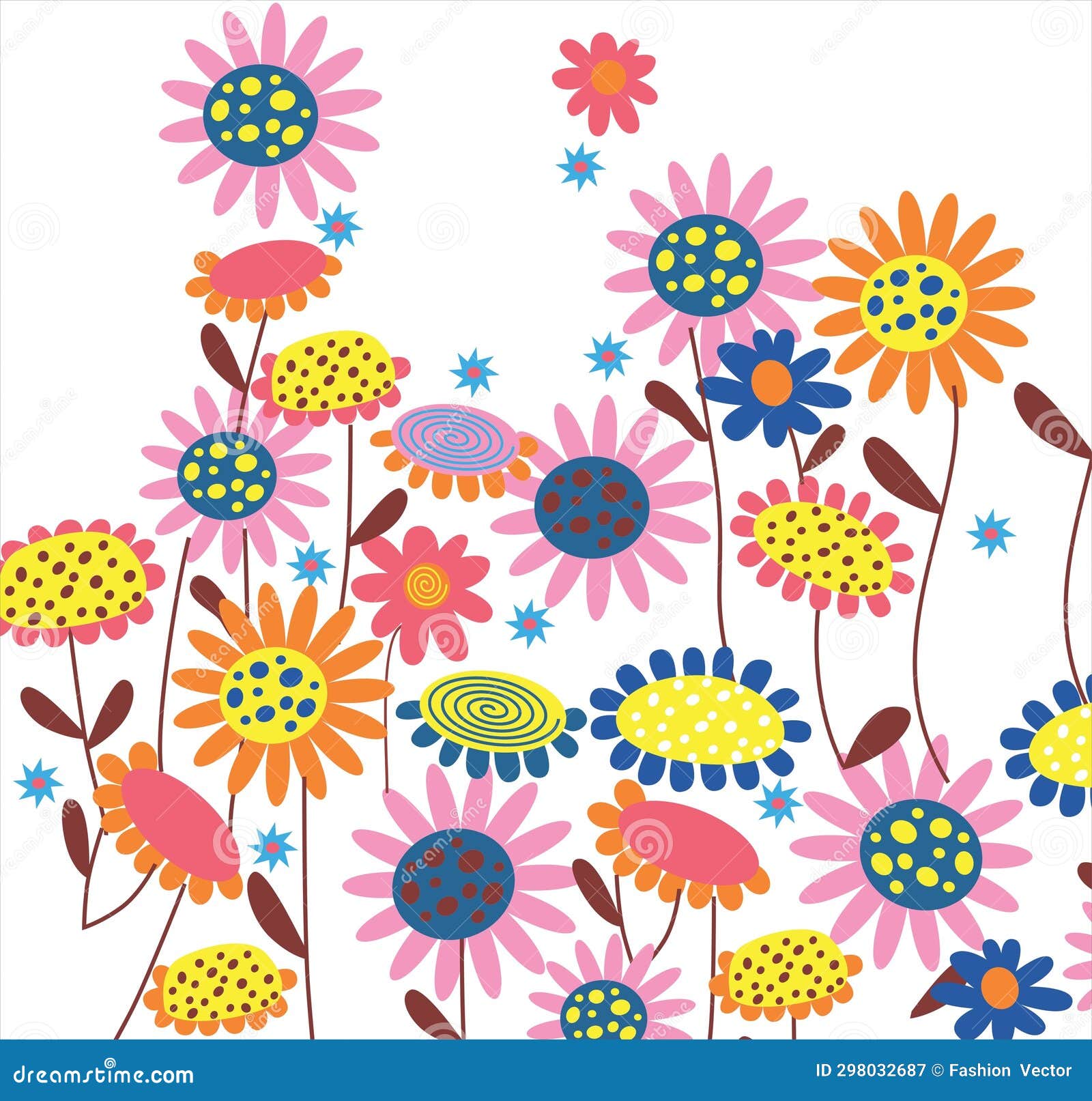 Beautiful Flower Print Vector Art Stock Vector - Illustration of flower ...