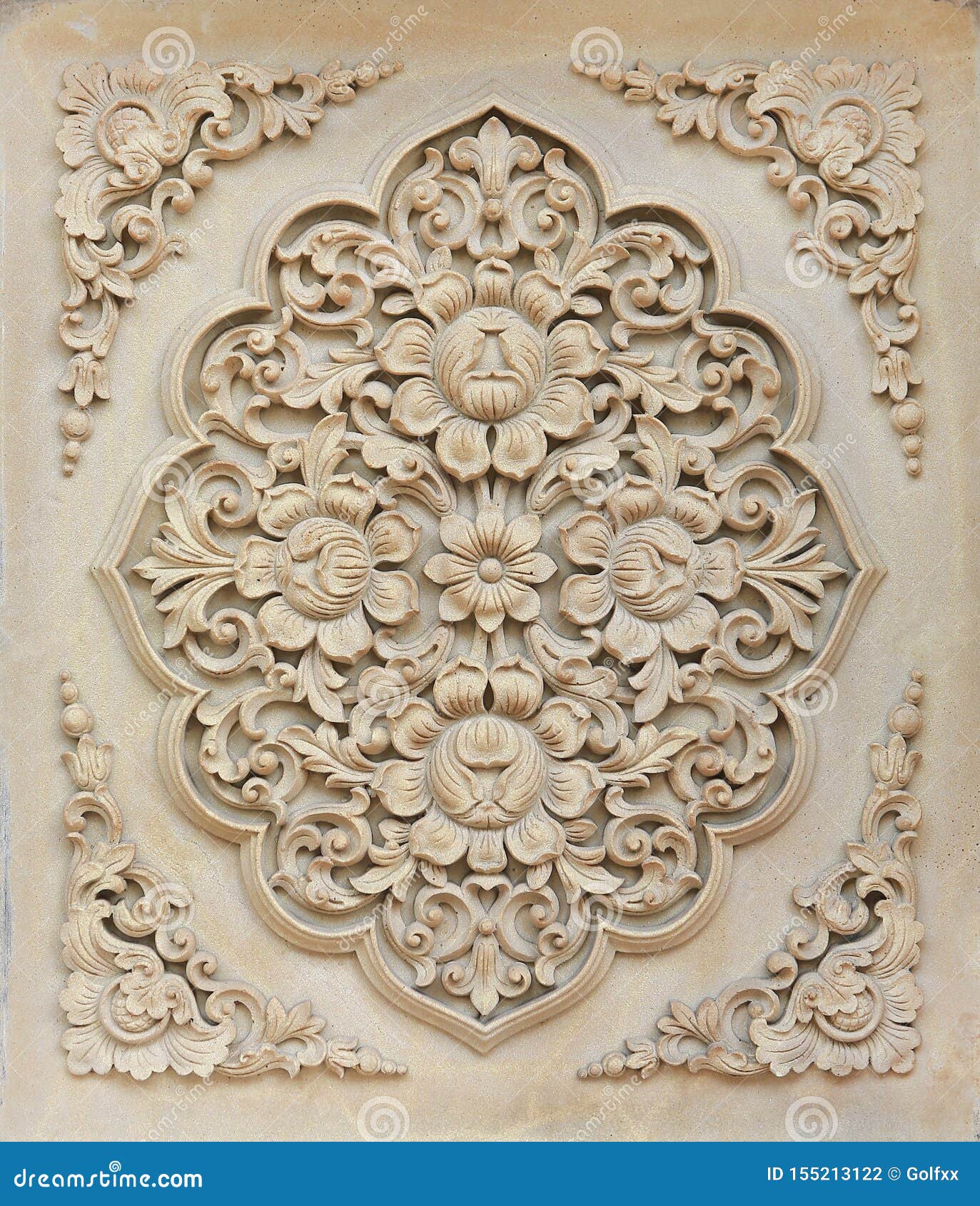 Beautiful Flower Stone Carving Stock Photo - Image of retro, carve ...