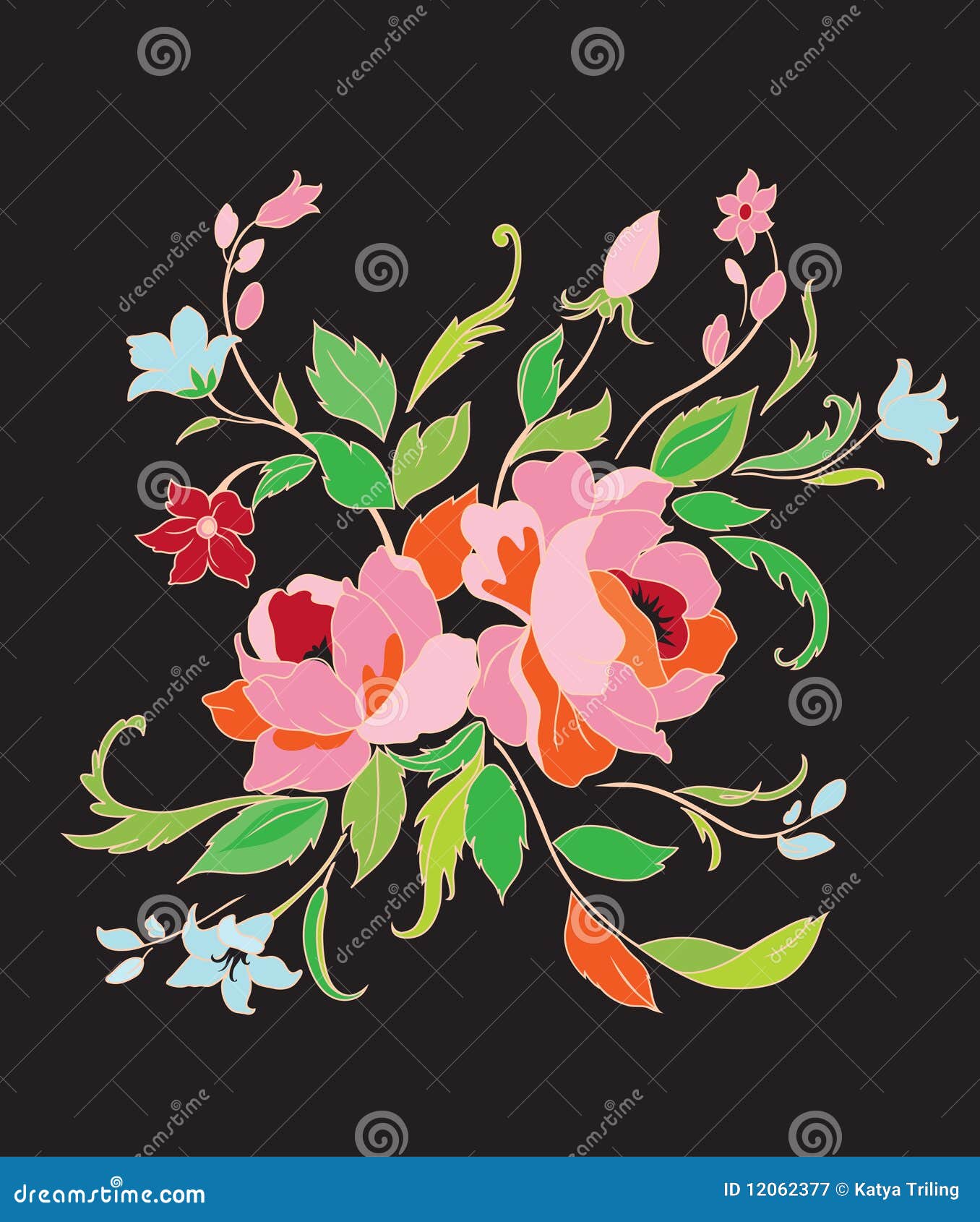 Beautiful flowers stock vector. Illustration of branch - 12062377